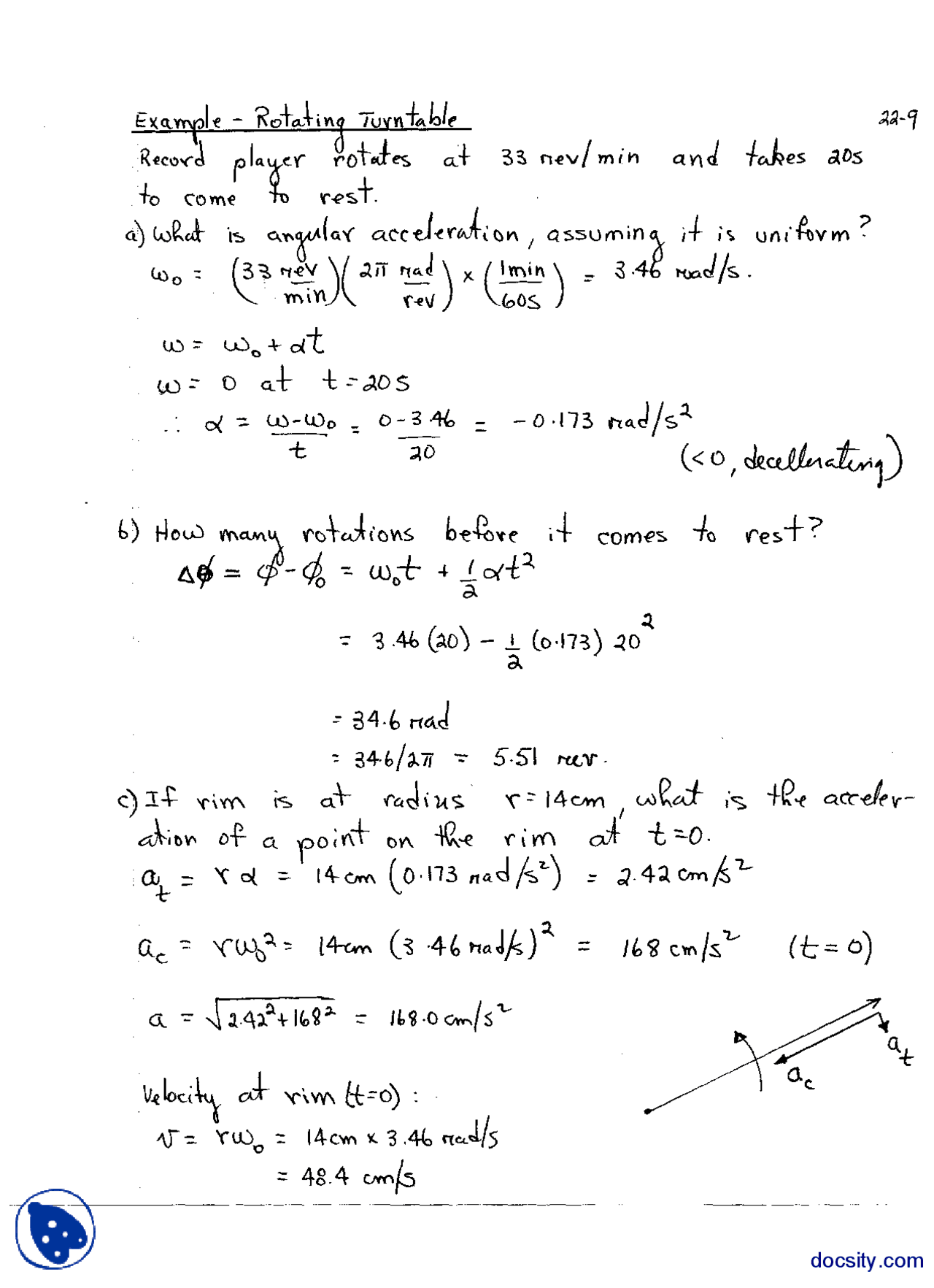 Rotating Turn Table-Physics-Lecture Notes - Docsity