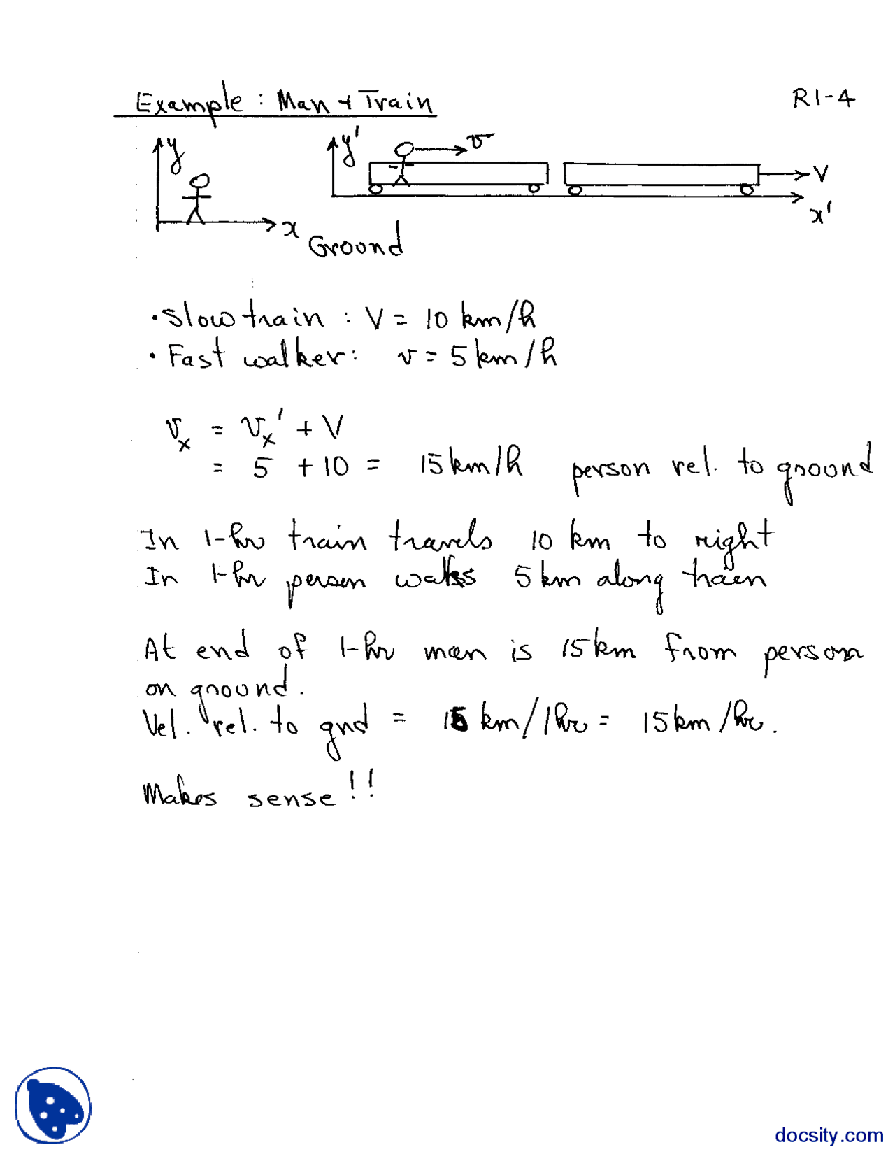 Man And Train-Physics-Lecture Notes | Study notes Physics | Docsity