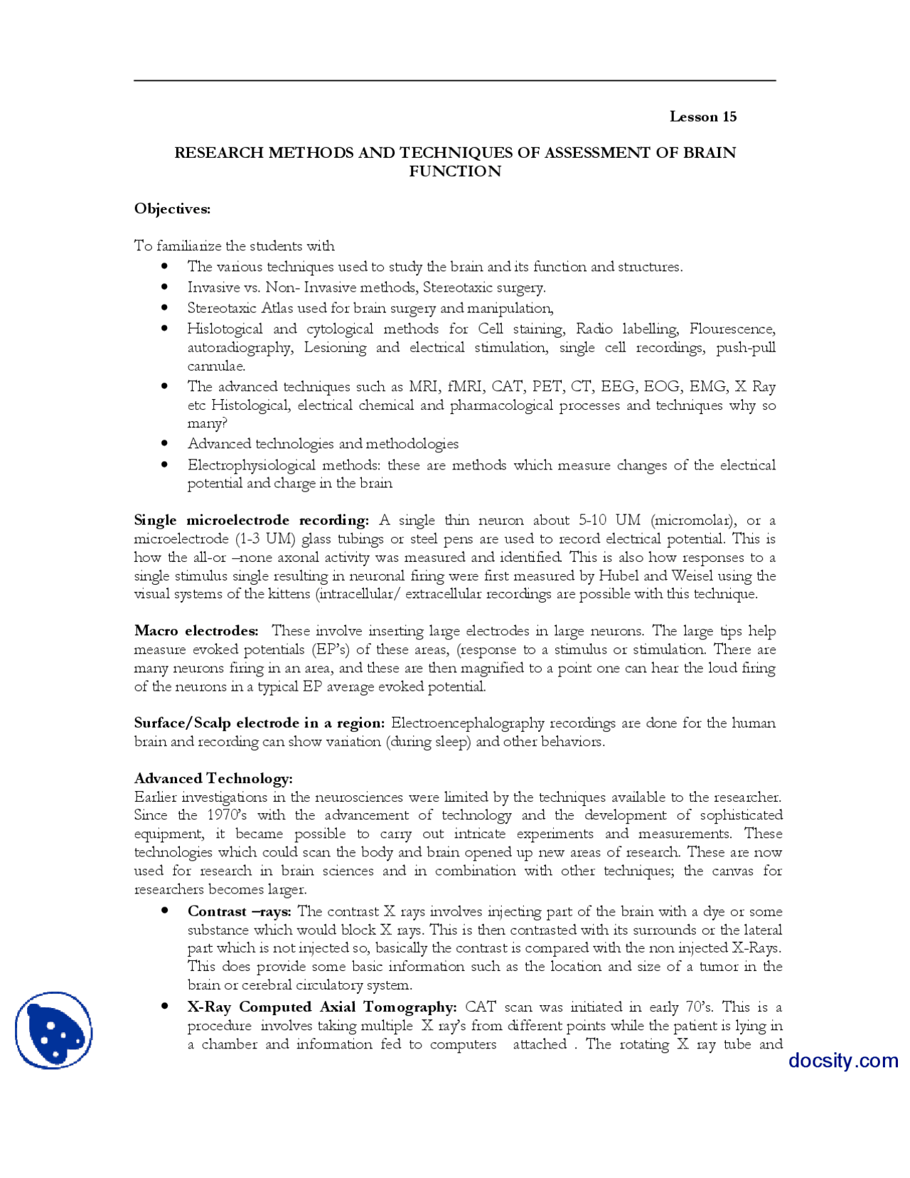 Research Methods And Techniques Of Assessment Of Brain Function 3 ...