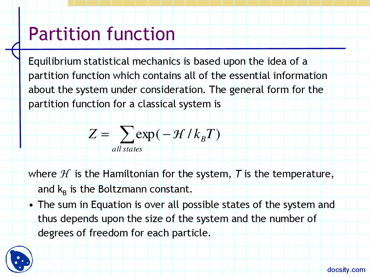 Partition Function Computational Physics Lecture Slides Docsity