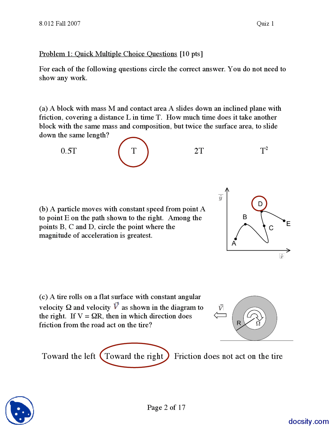 Mcqs Ii Classical Physics Exam Solution Exams Classical Physics
