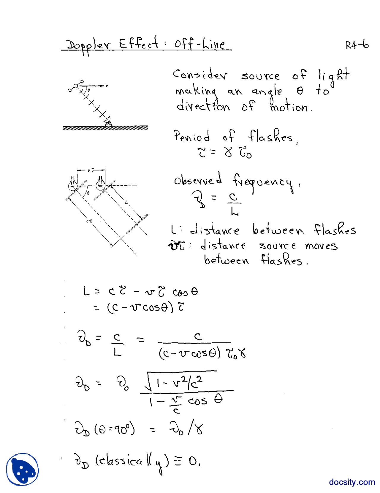 Doppler Effect I Physics Lecture Notes Docsity