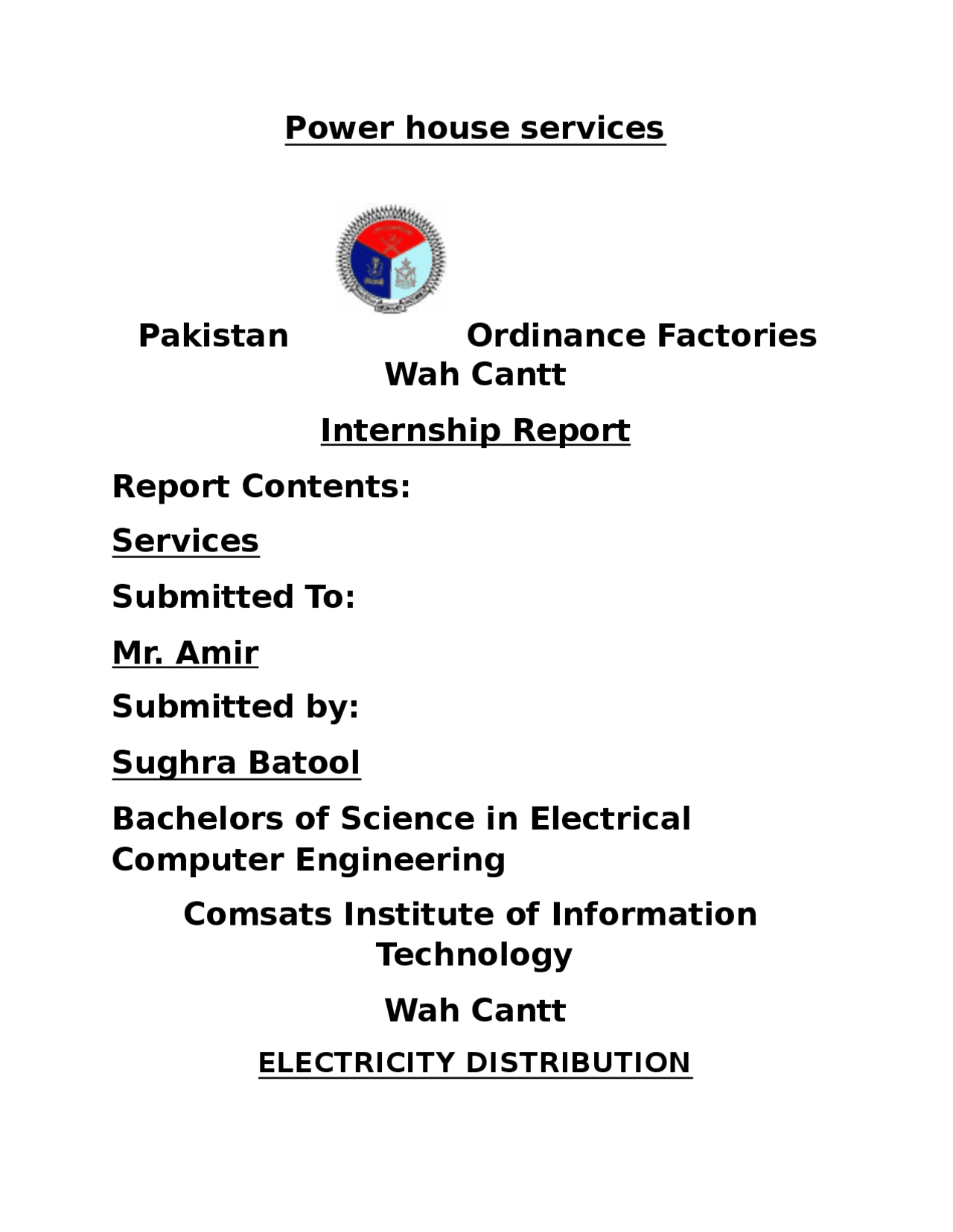 Electricity Distribution Docsity