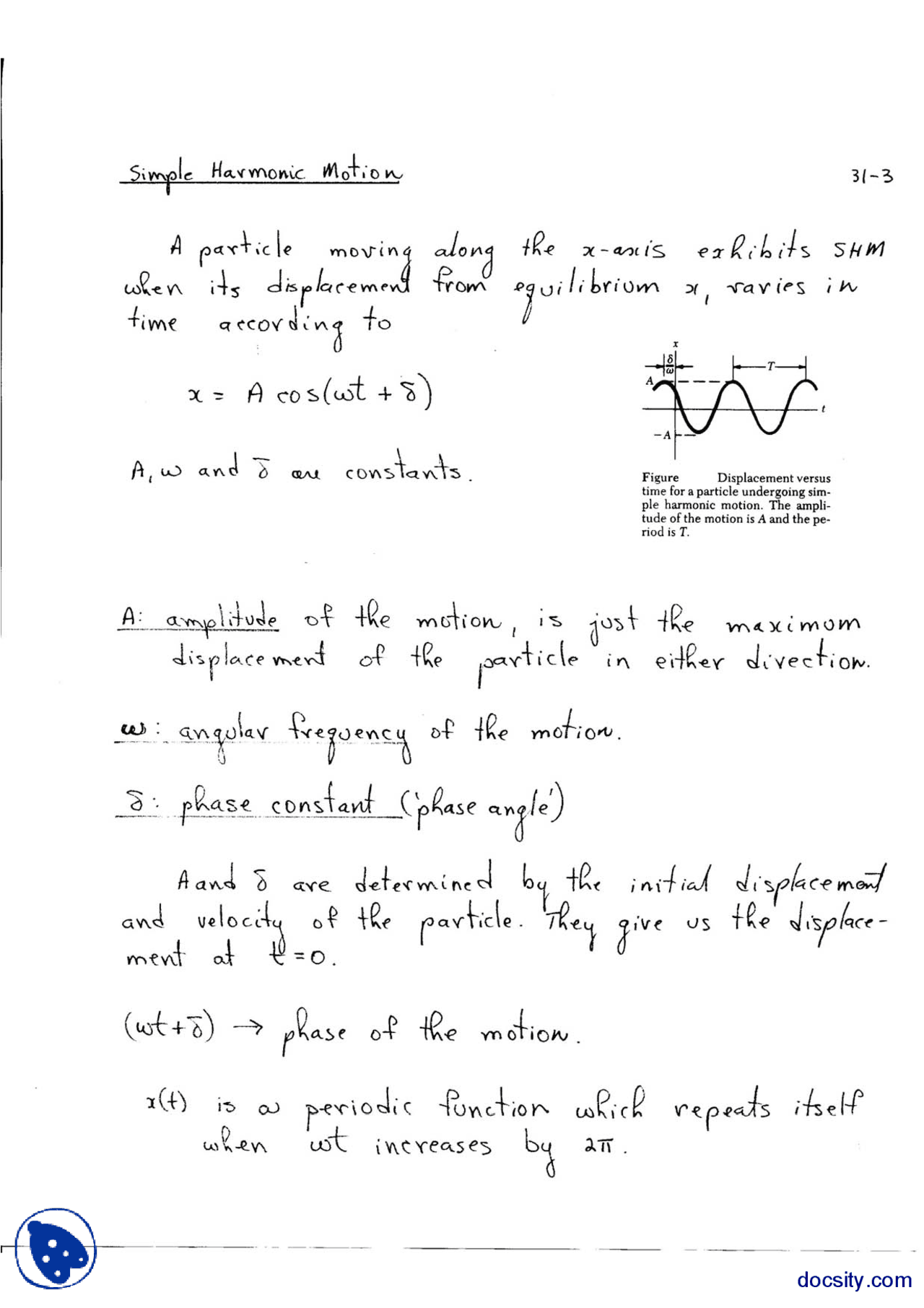 Shm-Physics-Lecture Notes - Docsity