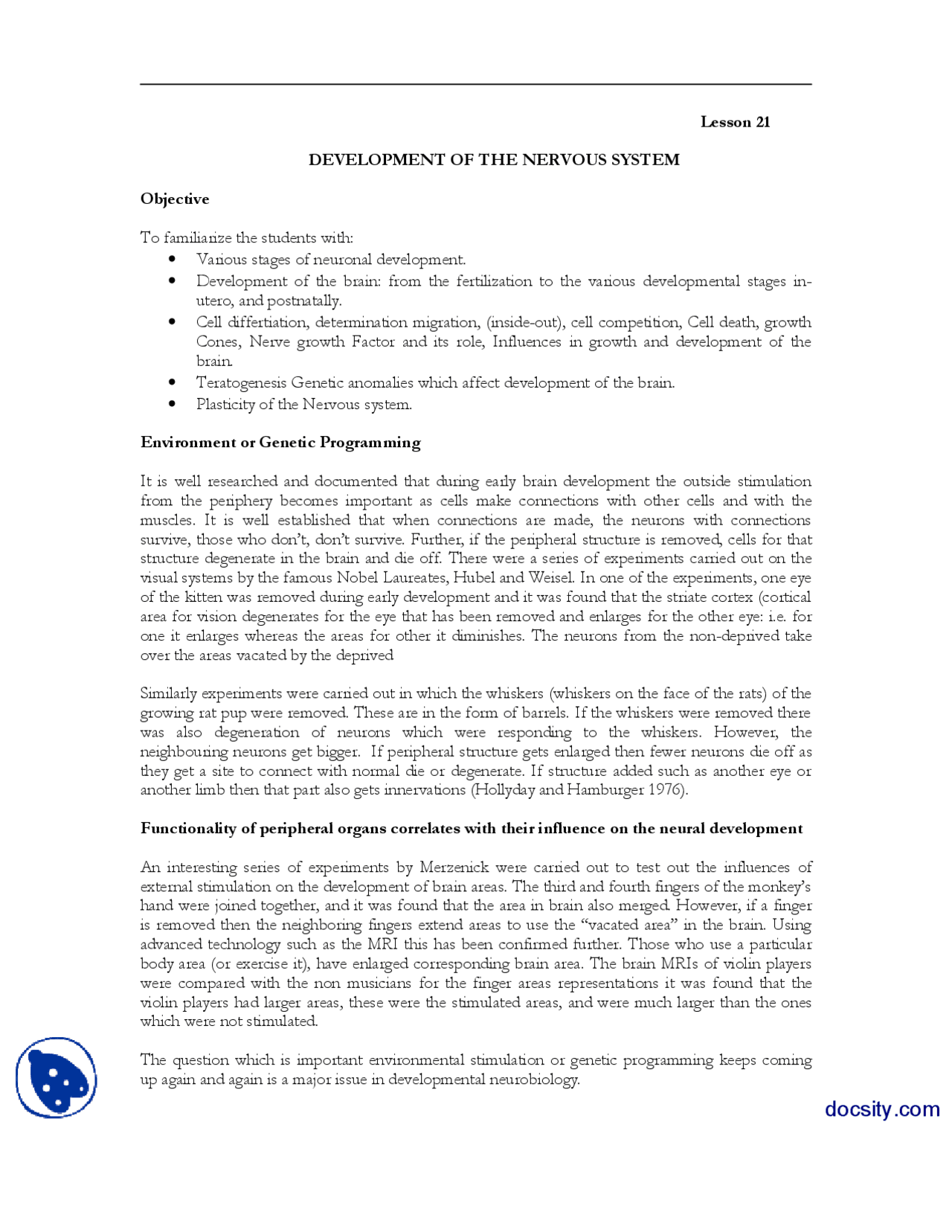 Development Of The Nervous System 5 Neurological Basics Of Behaviour