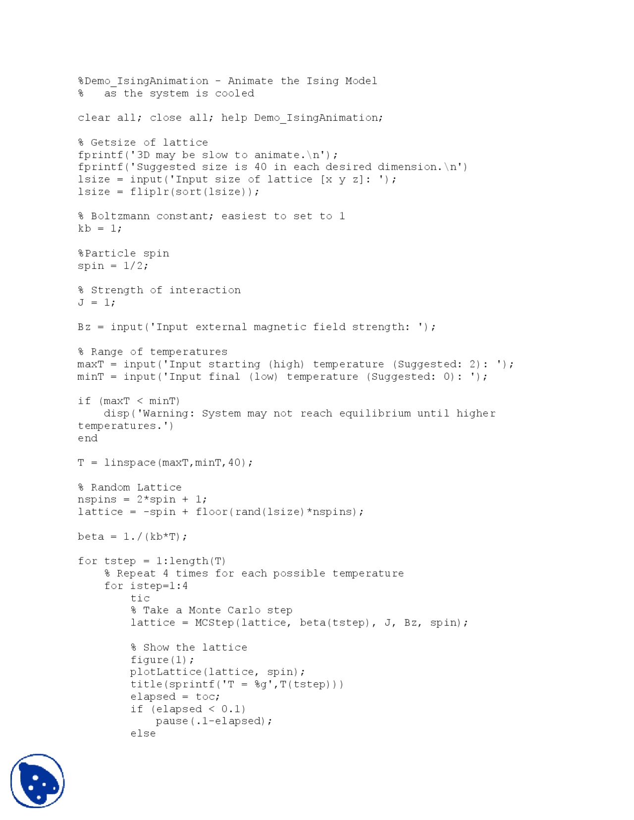 Demo Ising Animation-Computational Physics-Codes - Docsity