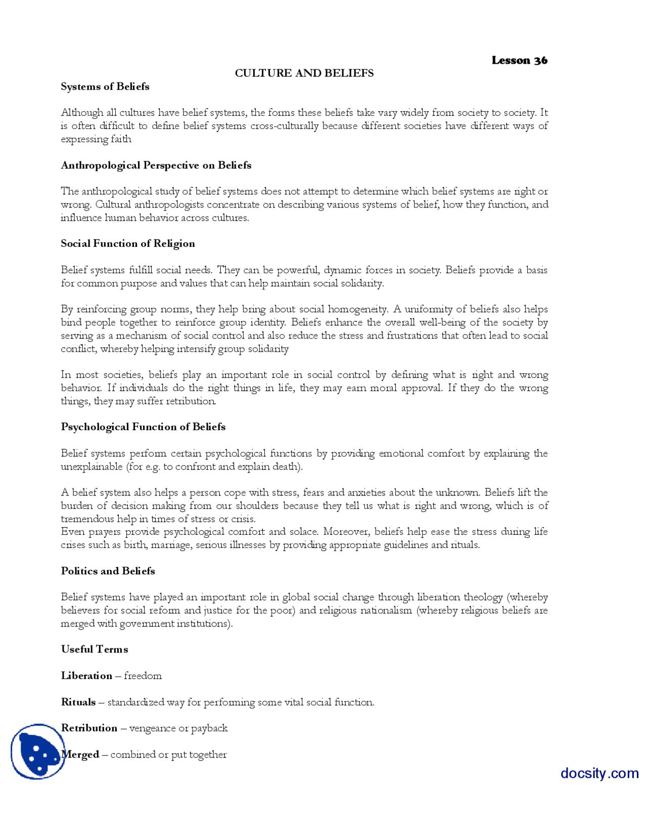 Culture and Beliefs-Introduction to Cultural Anthropology-Lecture ...