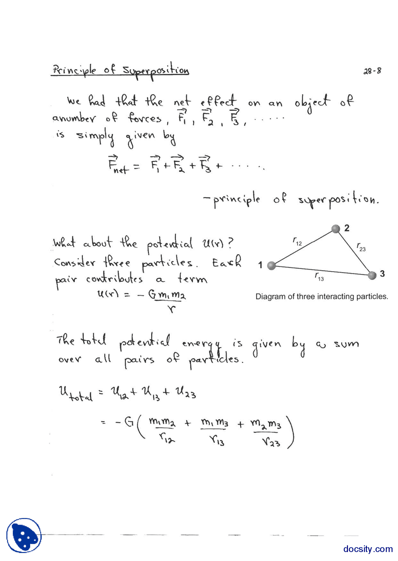 Principle Of Superposition Physics Lecture Notes Docsity