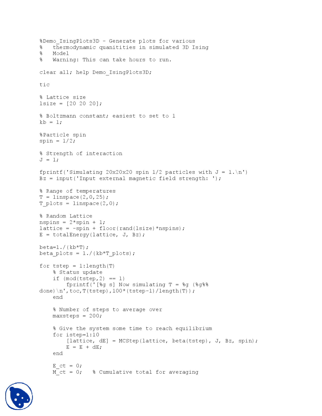 Demo Ising Plots3d Computational Physics Codes Docsity
