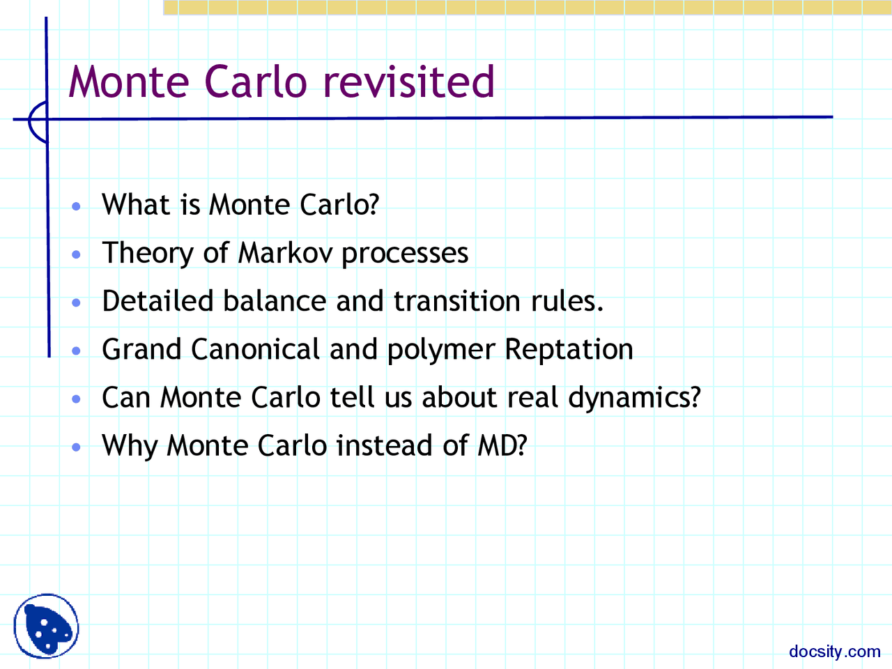 Monte Carlo Revisited Computational Physics Lecture Slides Docsity