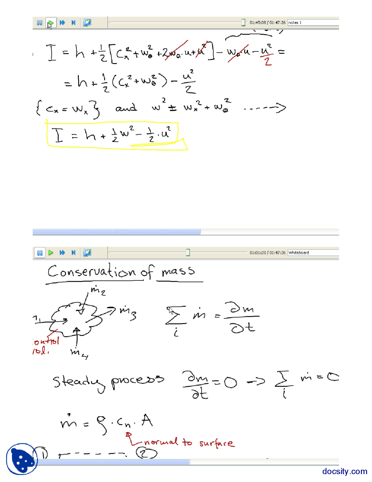 Conservation Of Mass Classical Physics Lecture Notes Docsity