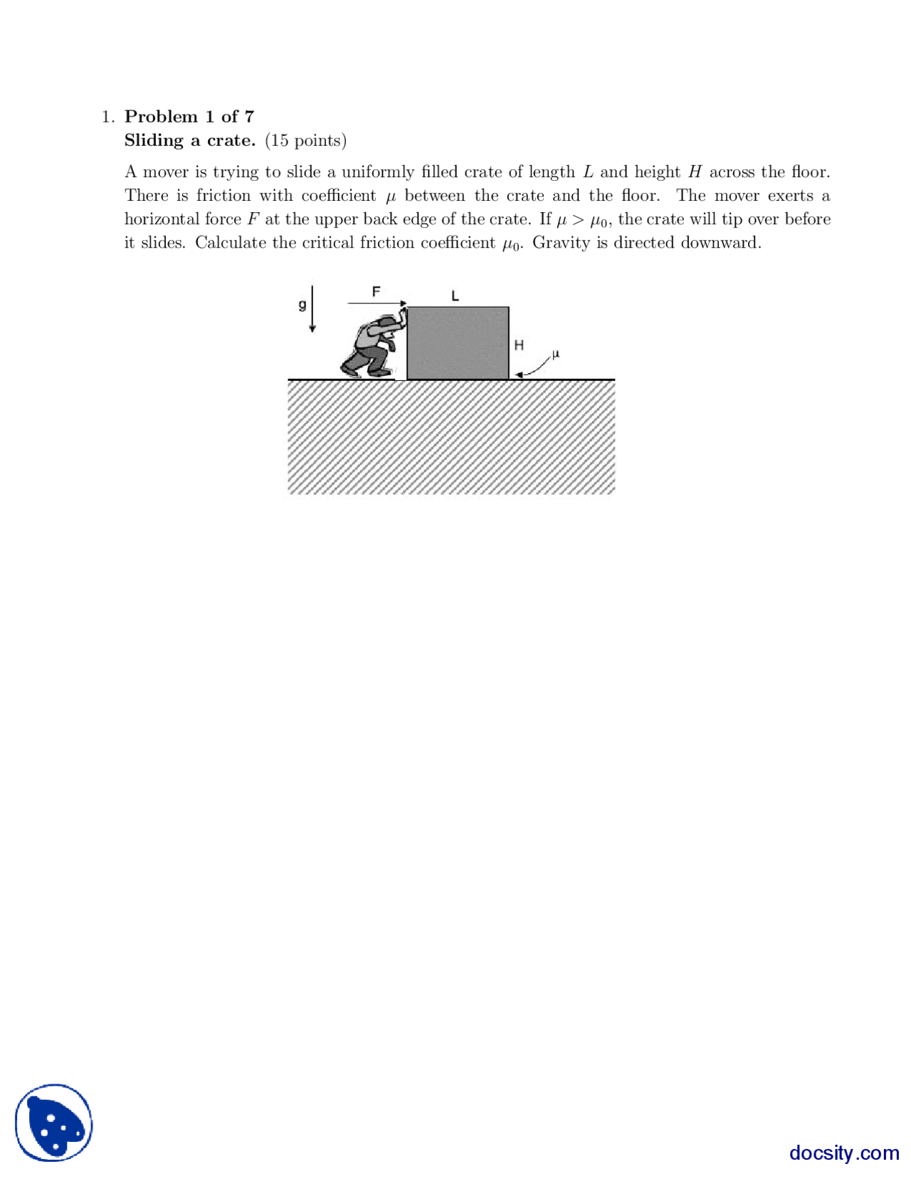 Frictionless Surface-Classical Physics-Exam - Docsity