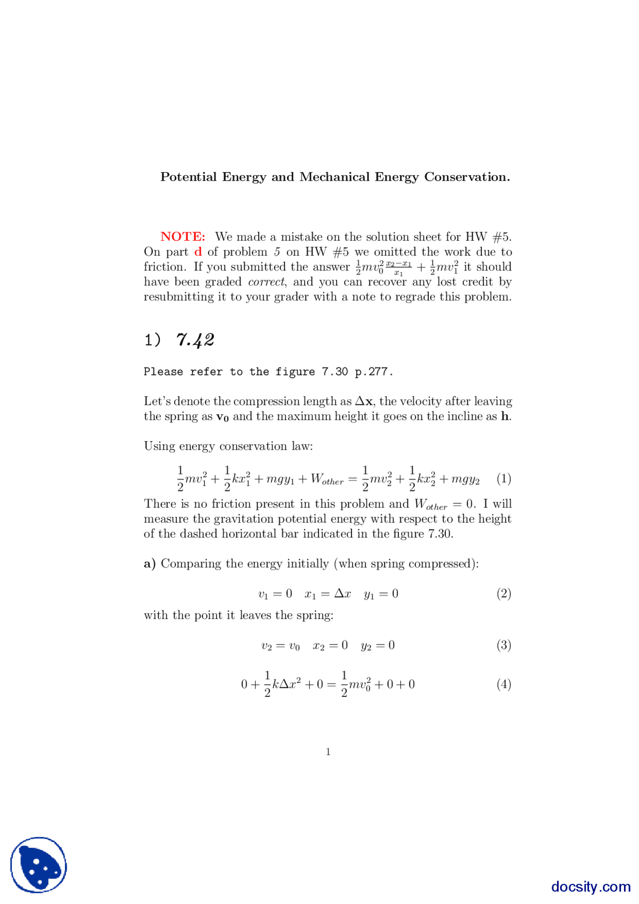 Potential Energy And Mechanical Energy Conservation-Physics, Dynamics ...