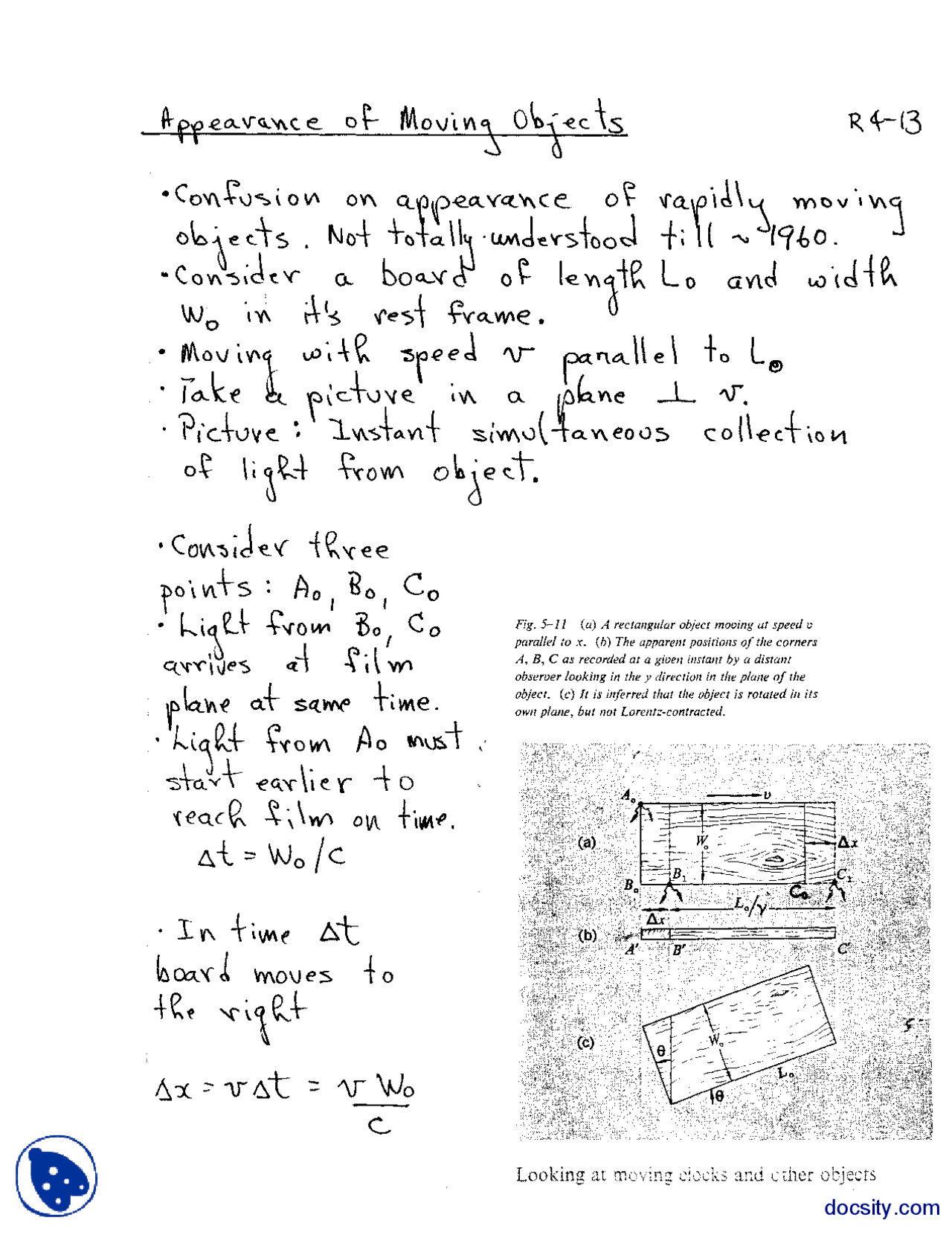Moving Objects-Physics-Lecture Notes - Docsity