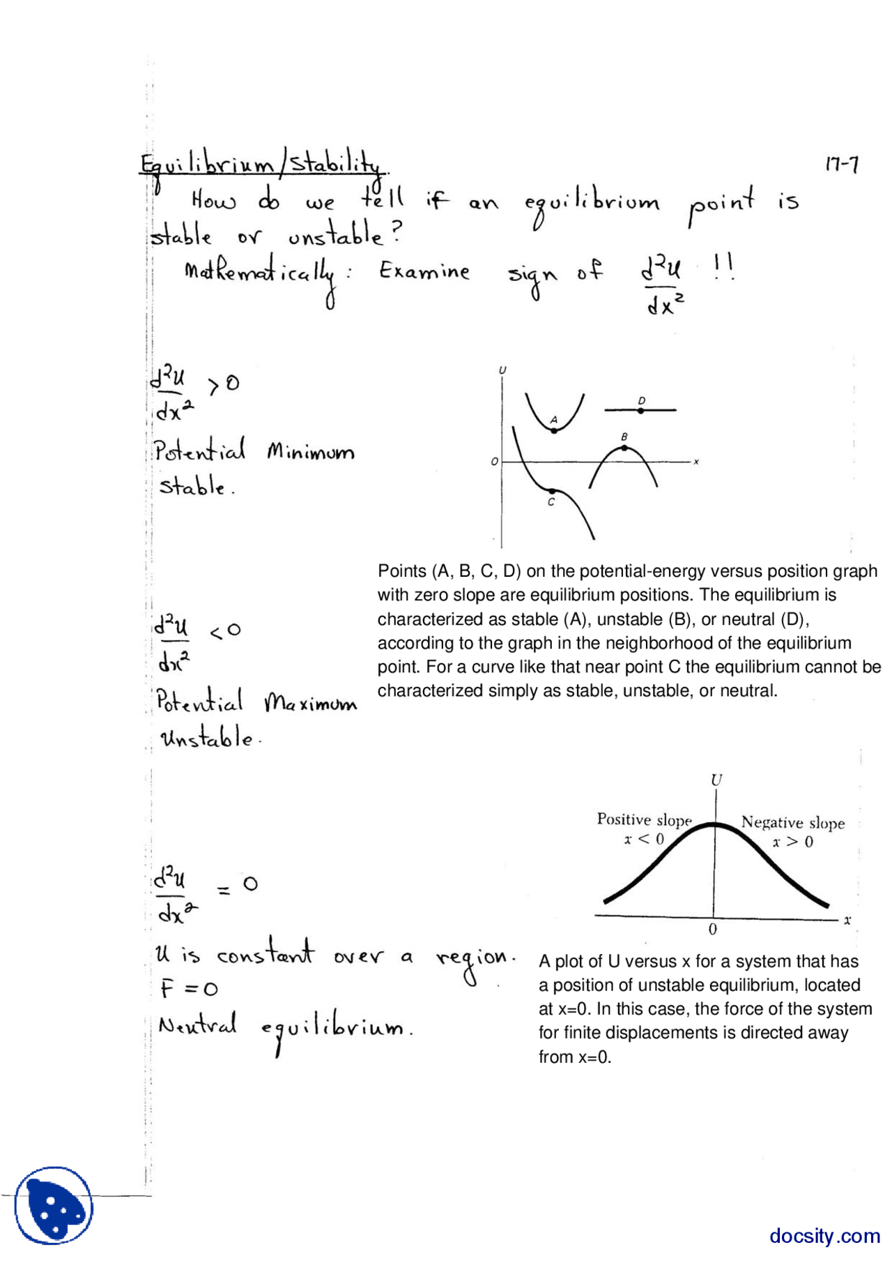 Equilibrium Physics Lecture Notes Docsity