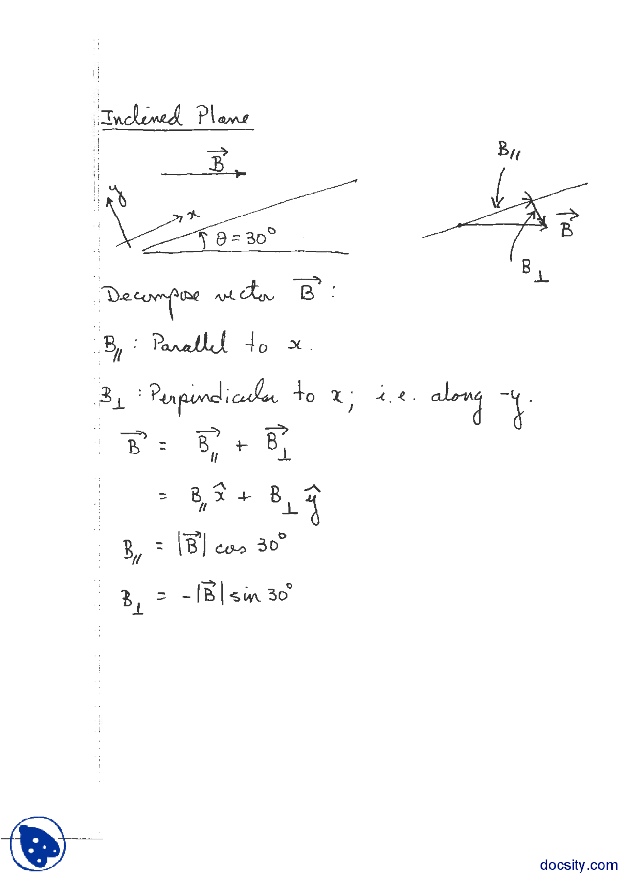 Inclined Plane-Physics-Lecture Notes - Docsity
