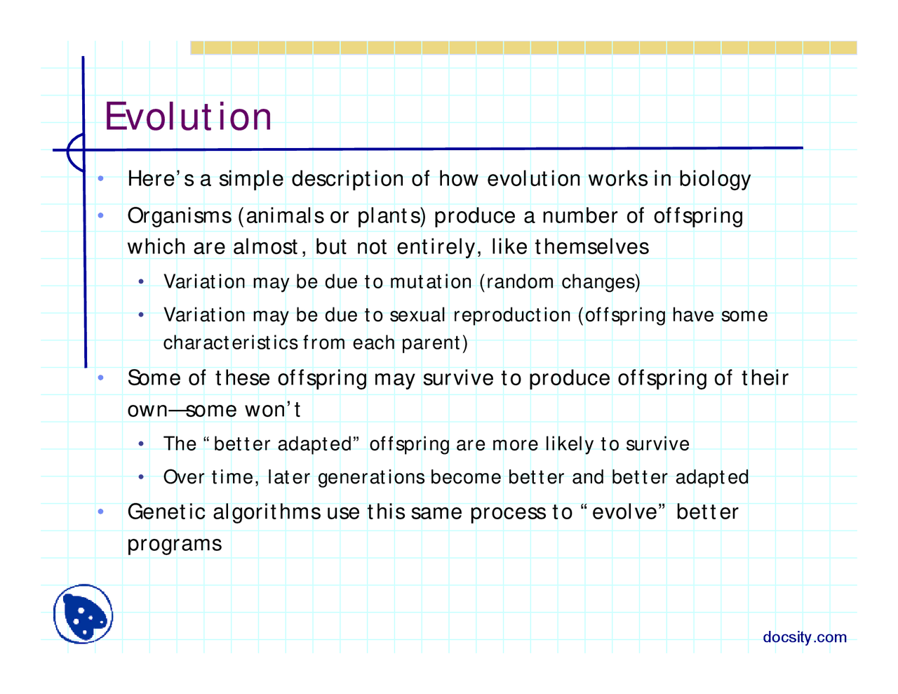 Evolution Stochastic Process Lecture Slides Docsity