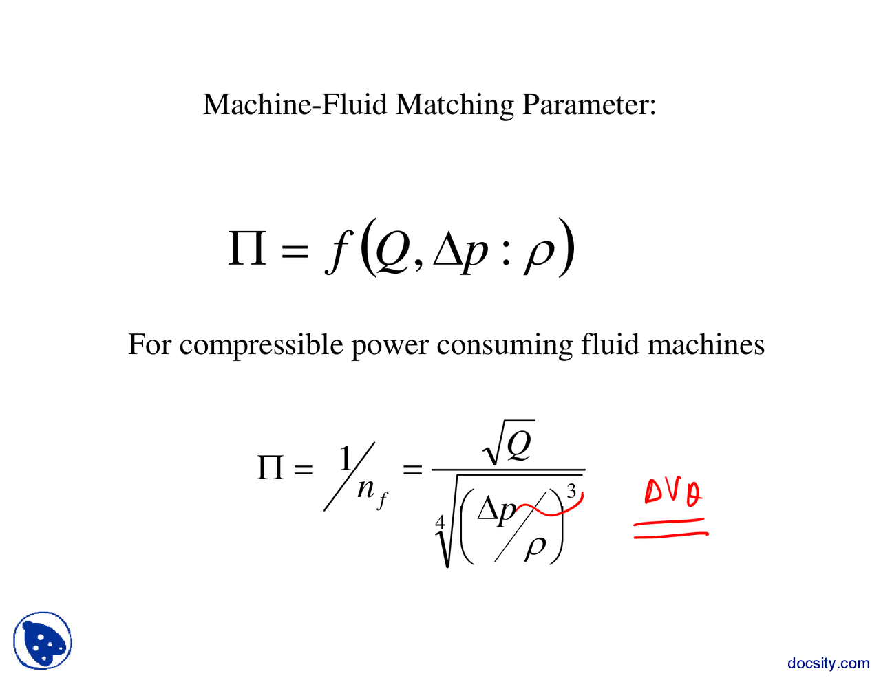 Machine Fluid Matching Parameter Turbomecines Lecture Slides Docsity