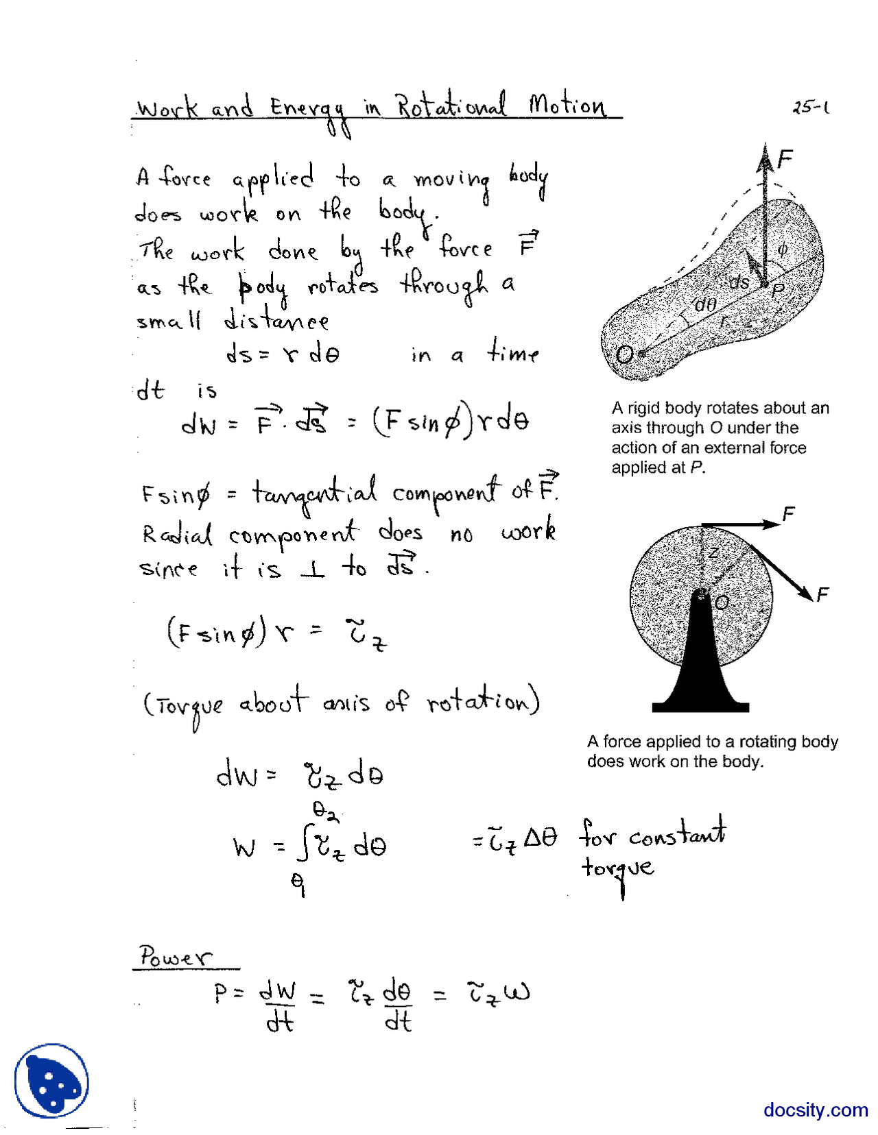 Work And Energy Physics Lecture Notes Docsity