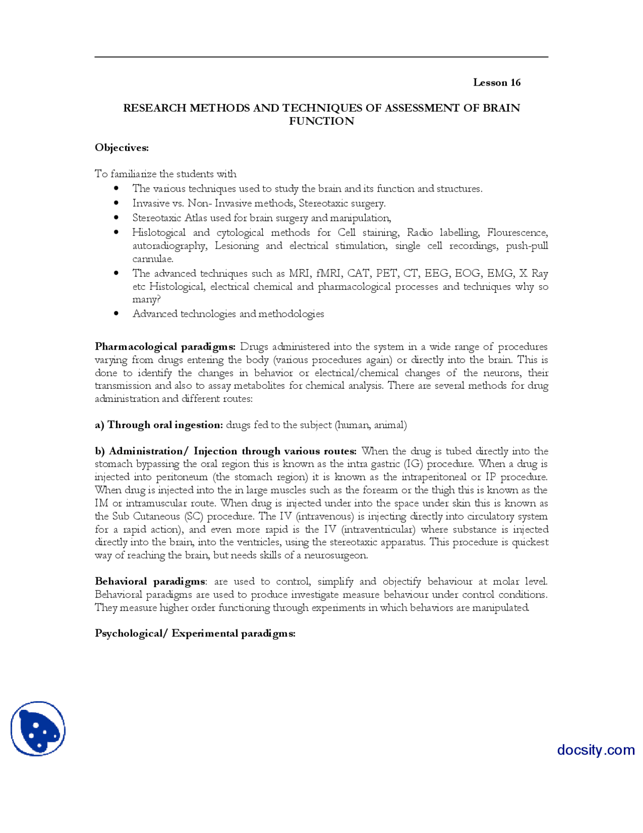 Research Methods And Techniques Of Assessment Of Brain Function 4