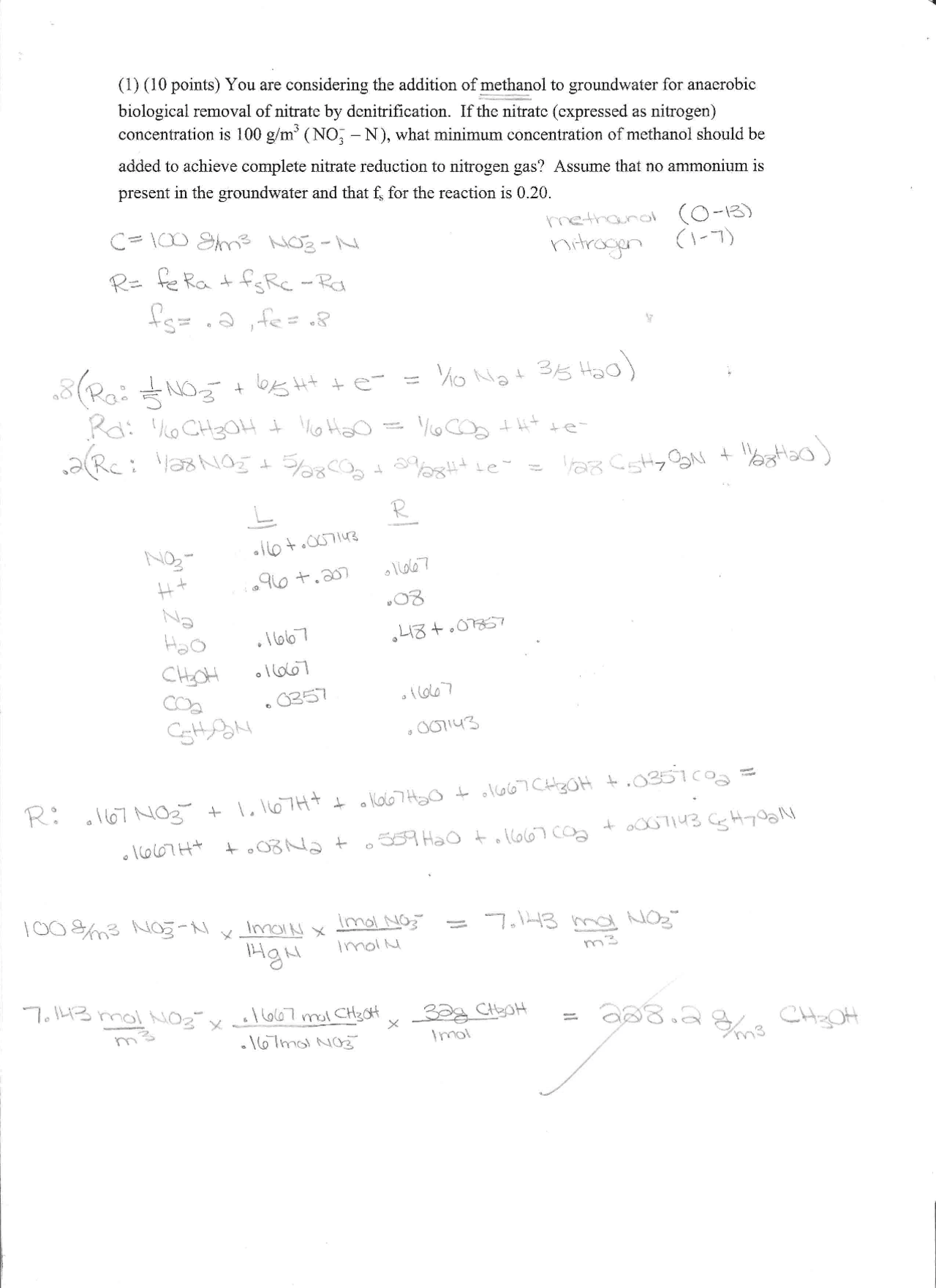Exam 2 Environmental Engineering Principles Cee 5794 Docsity
