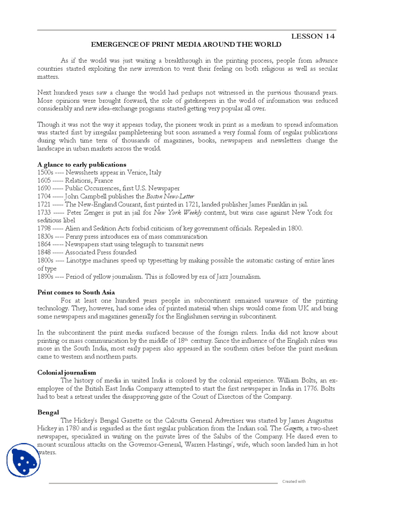 Emergence In Print Media Introduction To Mass Communication Lecture Emergence In Print Media Introduction To Mass Communication Lecture