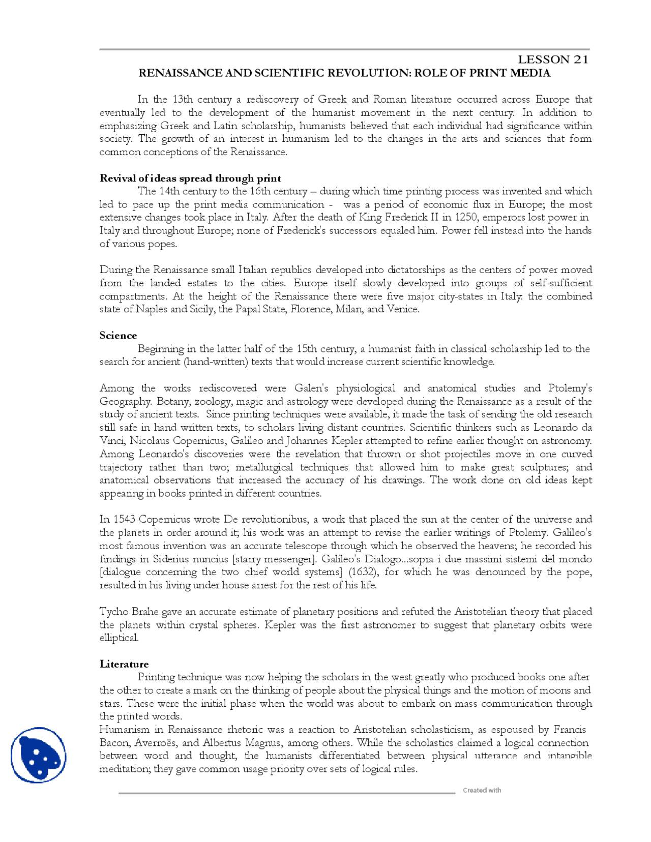 Role Of Print Media Introduction To Mass Communication Lecture Handout Exercises Mass