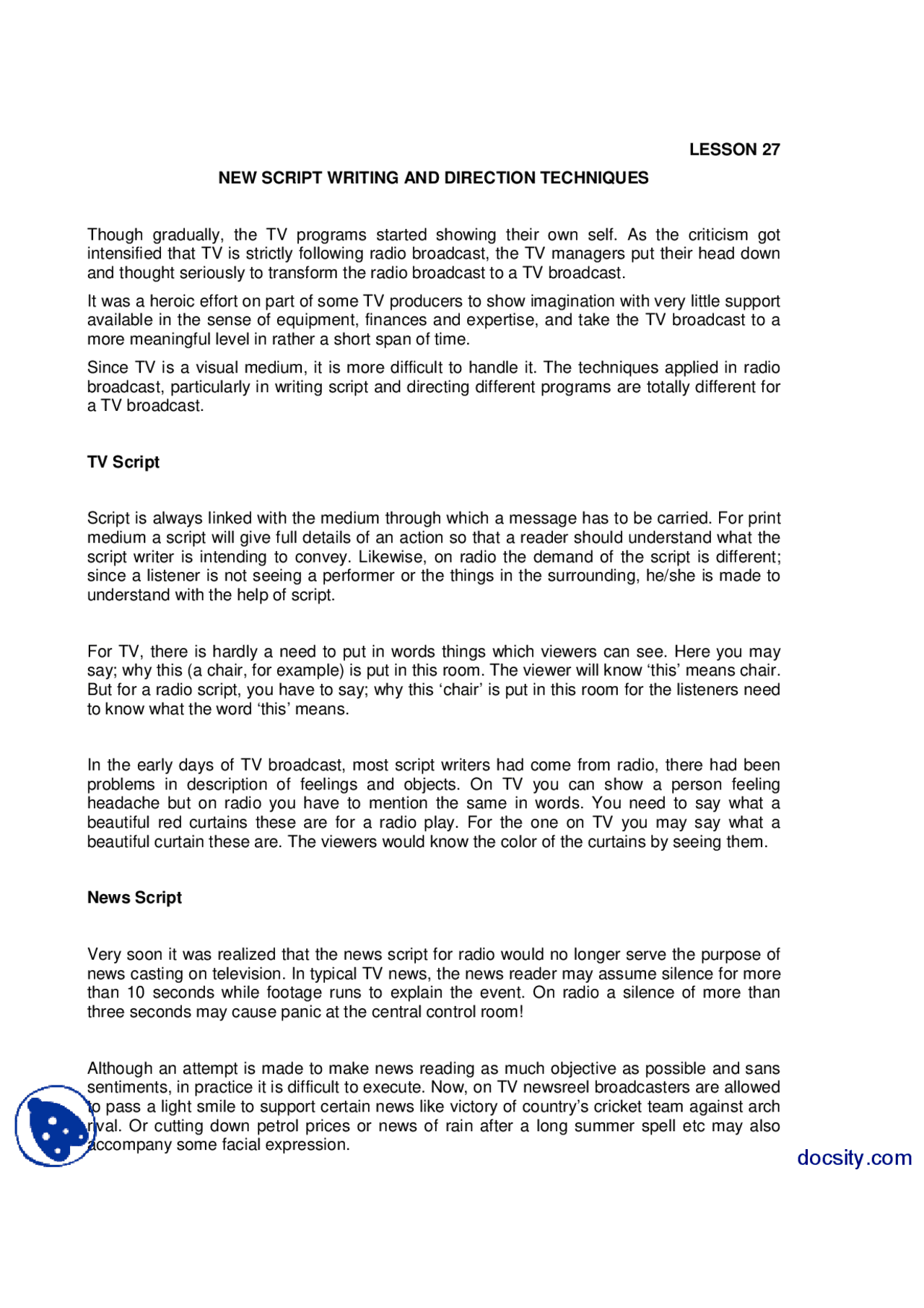 New Script Writing And Direction Tecniques Introduction To Broadcasting new-script-writing-and-direction-tecniques-introduction-to-broadcasting