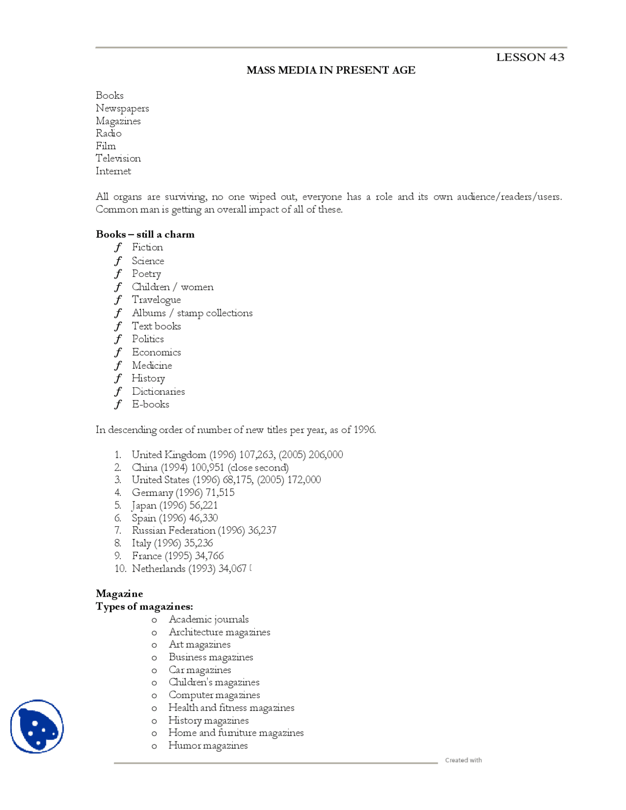Mass Media In Present Age-Introduction to Mass Communication-Lecture ...