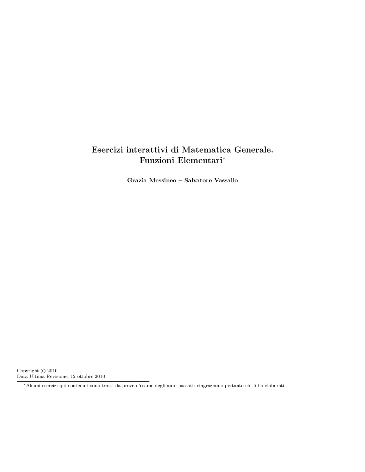 Appunti Di Matematica Per Economia Funzioni Elementari Docsity