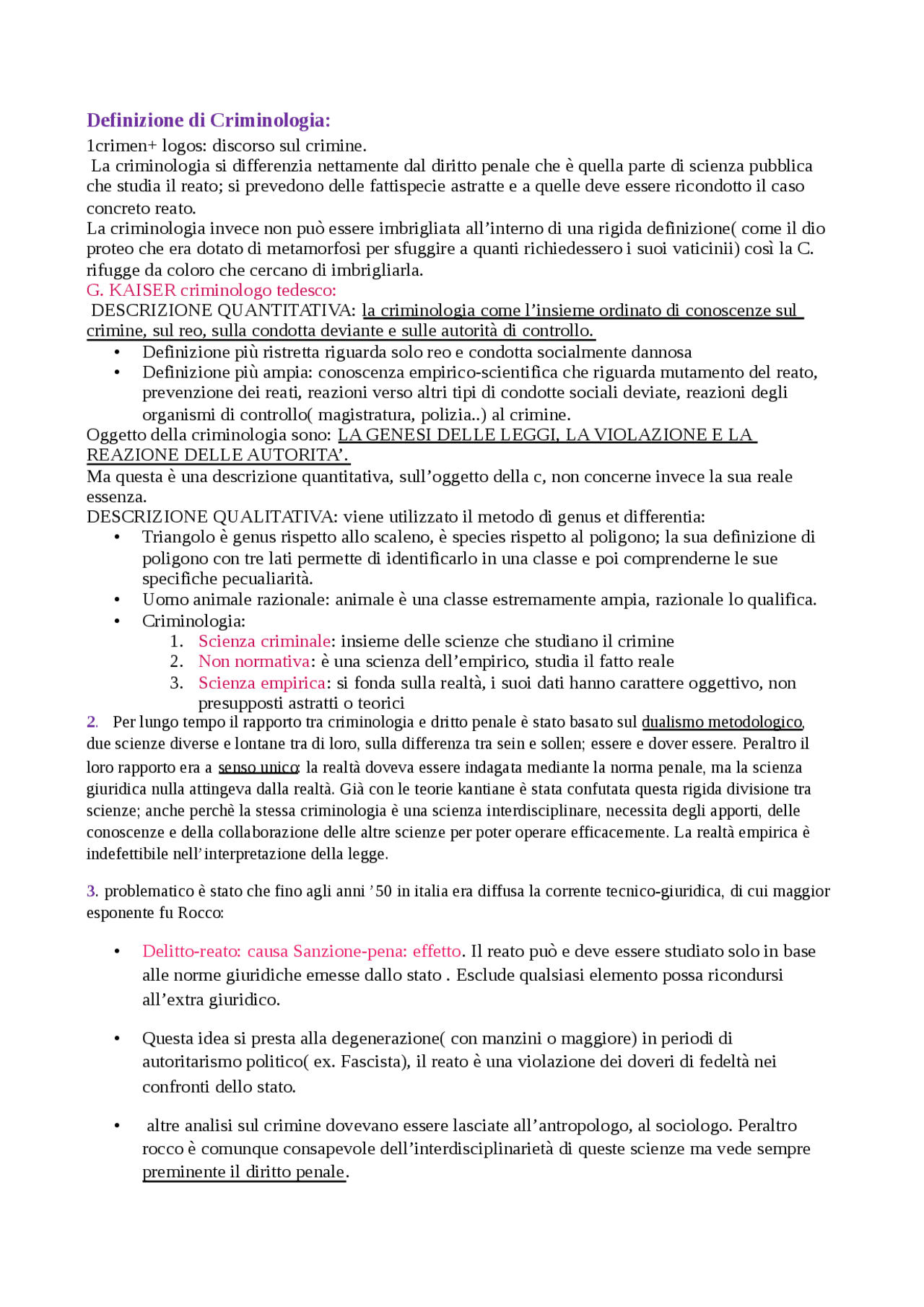 Riassunto Criminologia Docsity