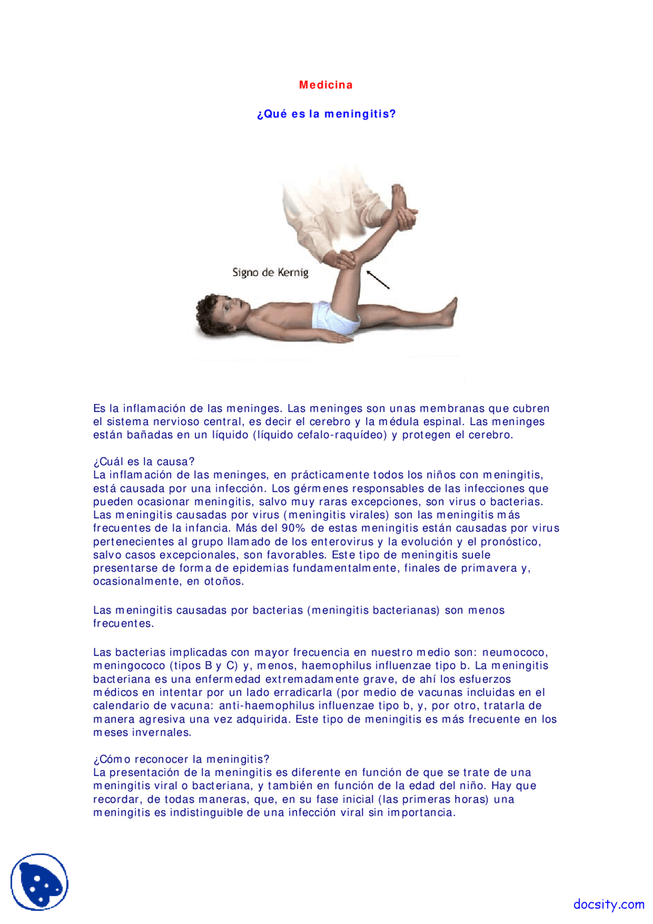 Meningitis Apuntes Medicina Docsity