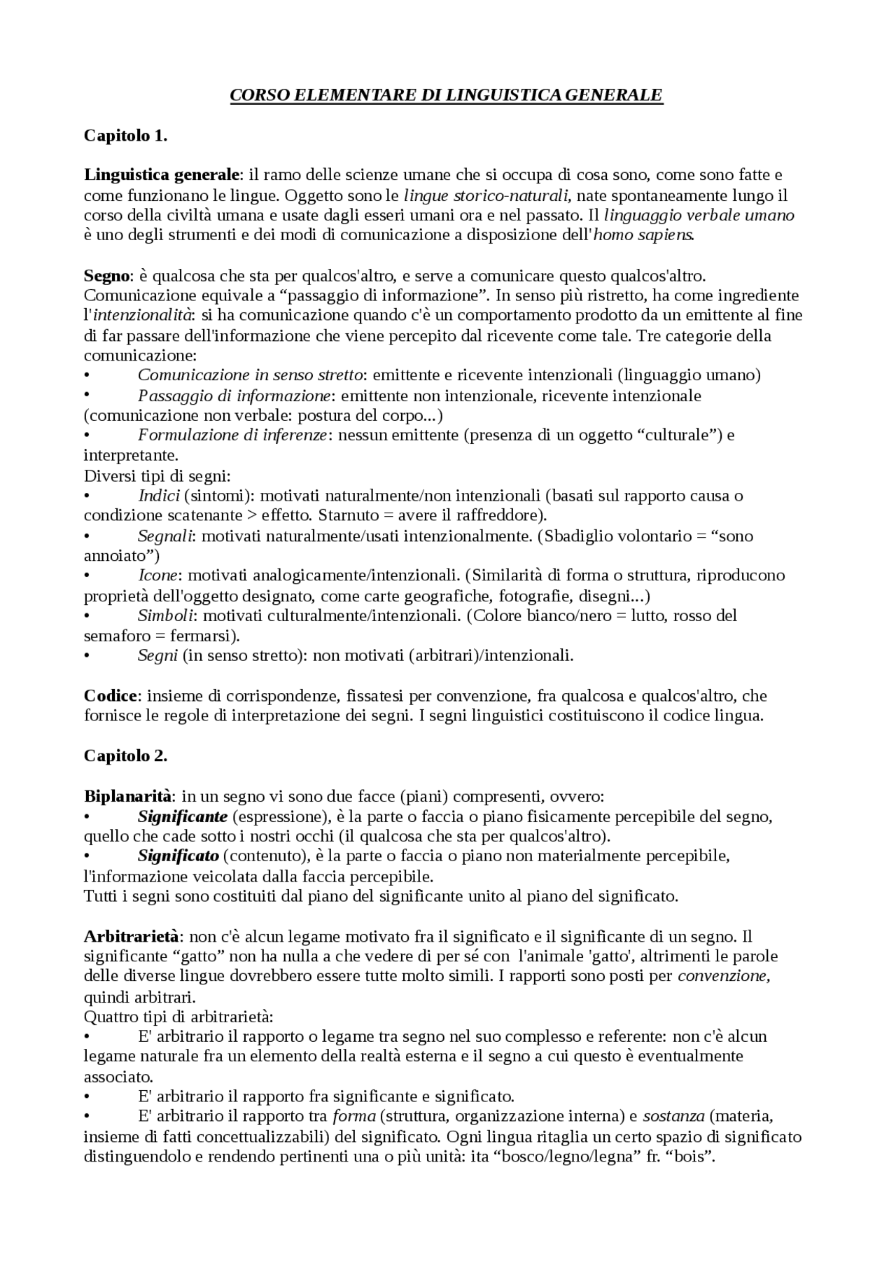 Linguistica Di Base A Docsity