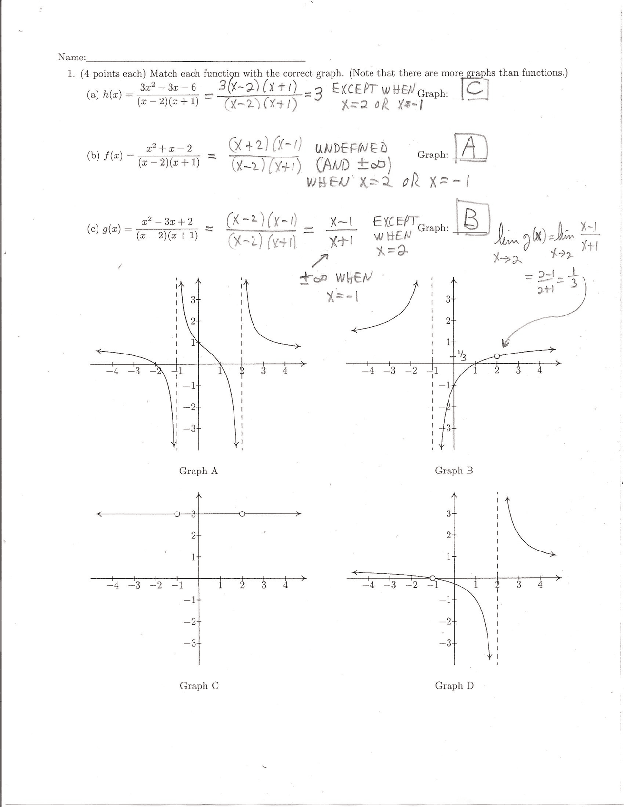 9 Solved Problems On Analytical Geometry And Calculus I Exam 1 Math 1300 Docsity