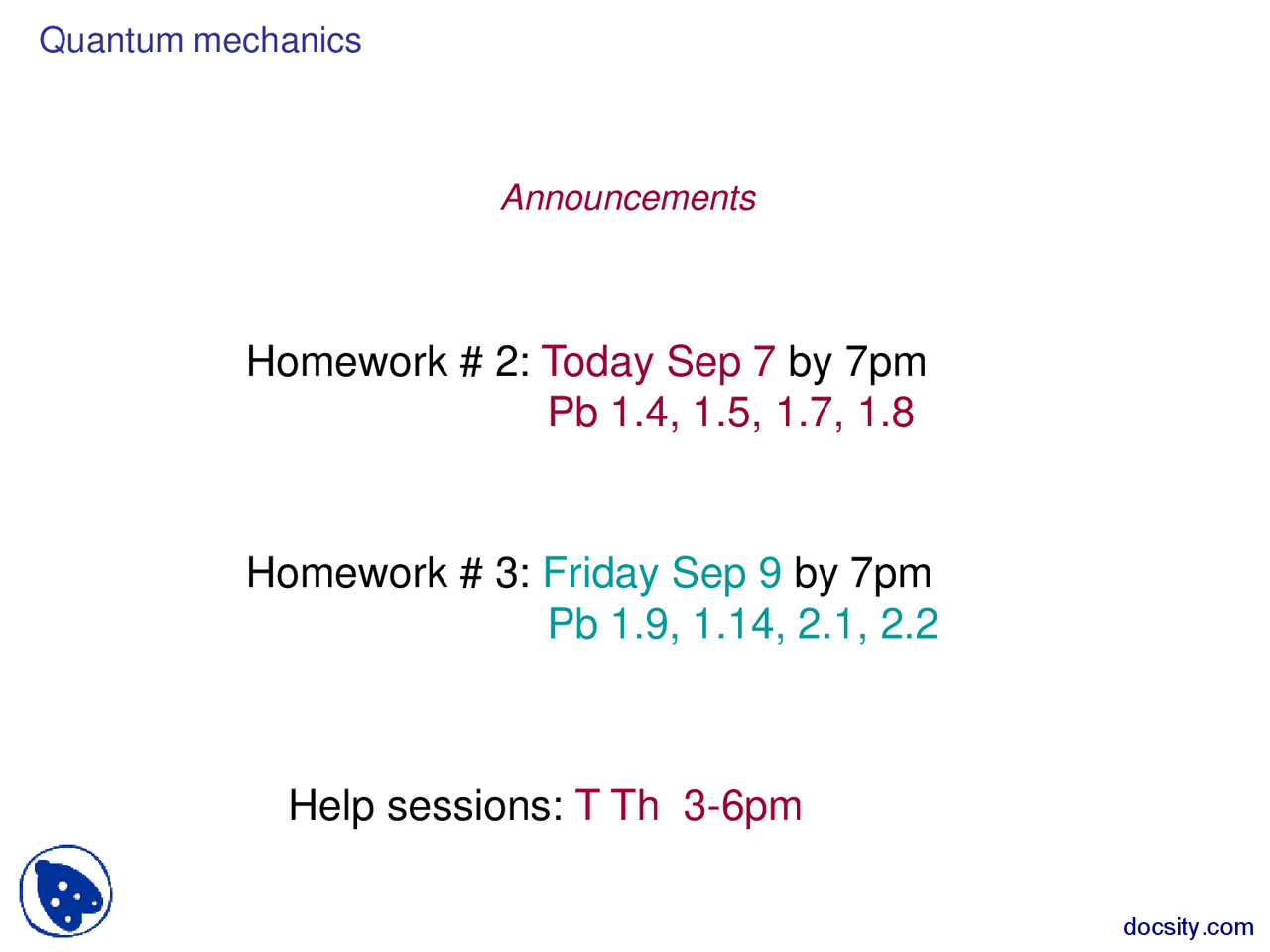 Probabilities And Wave Function-Quantum Physics and Mechanics-Lecture Slides - Docsity