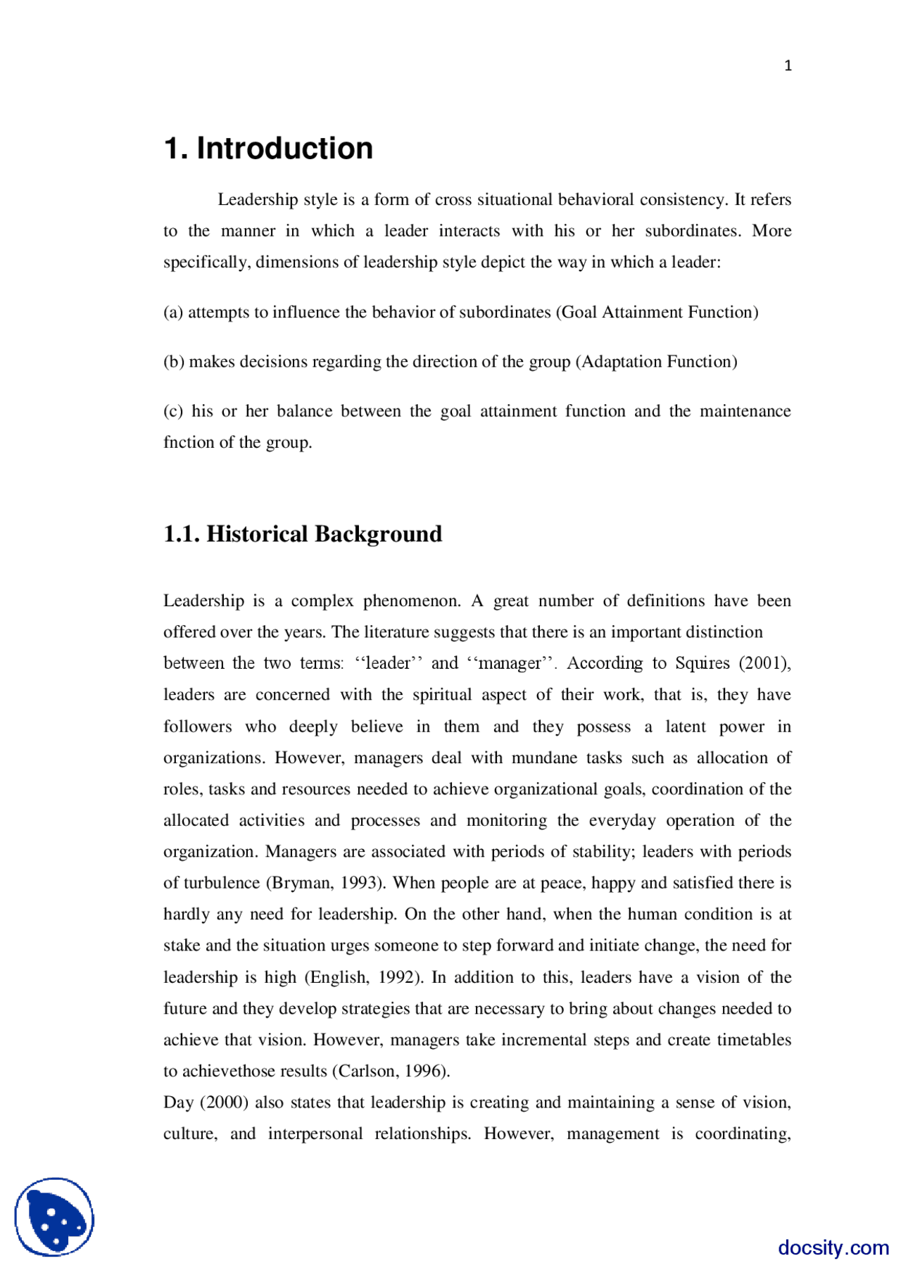 Leadership Style-Communication Skills-Report - Docsity