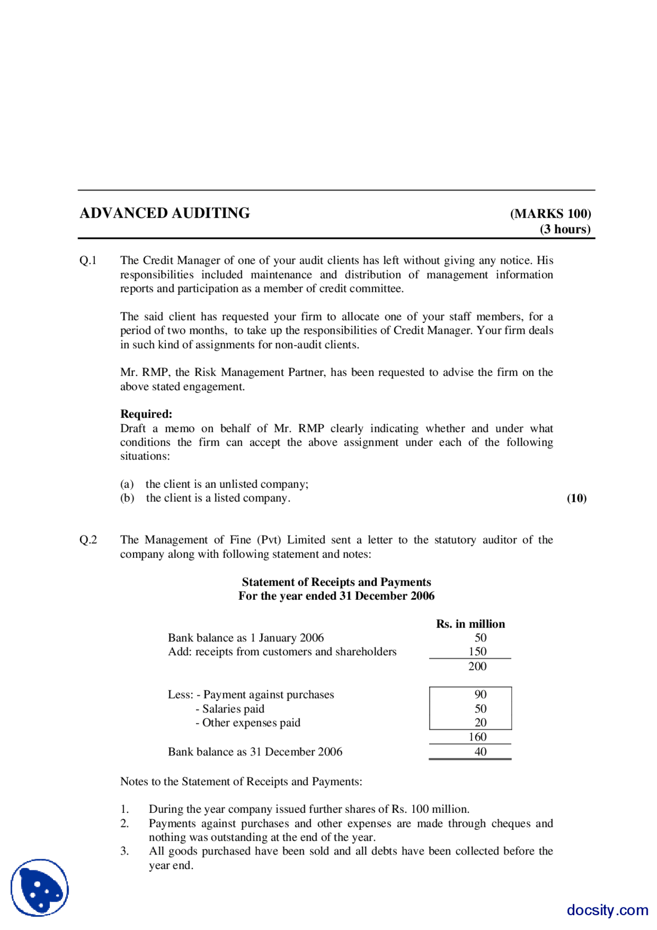 Memo, Internal Controls Of The Company, Explanation For CEO-Advanced ...
