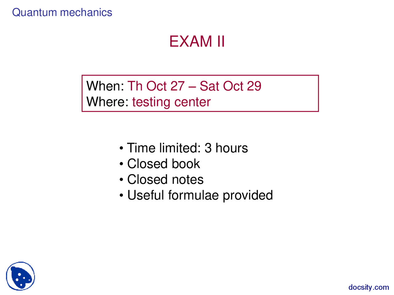 Square Wells And Delta Potentials-Quantum Physics and Mechanics-Lecture Slides - Docsity