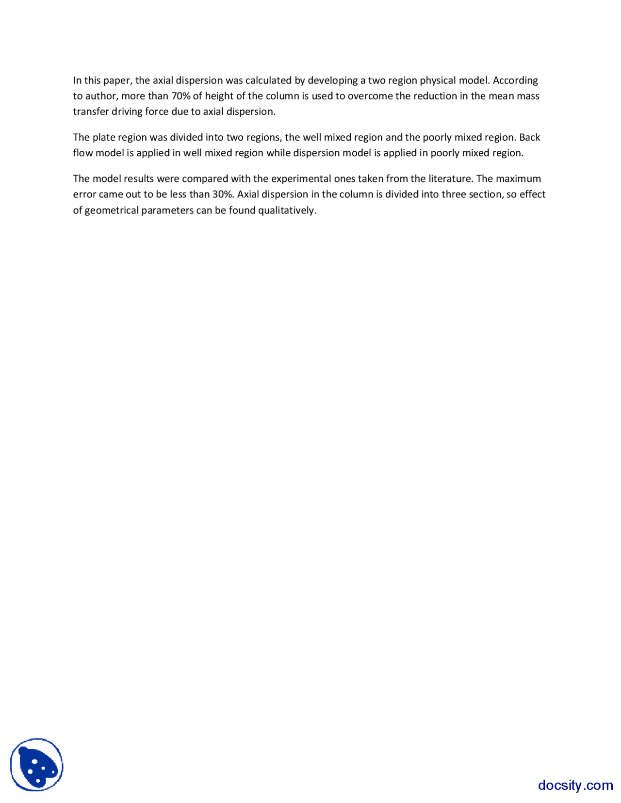 Estimation Of Axial Dispersion In Pulse Plate Extraction Column-Physics ...