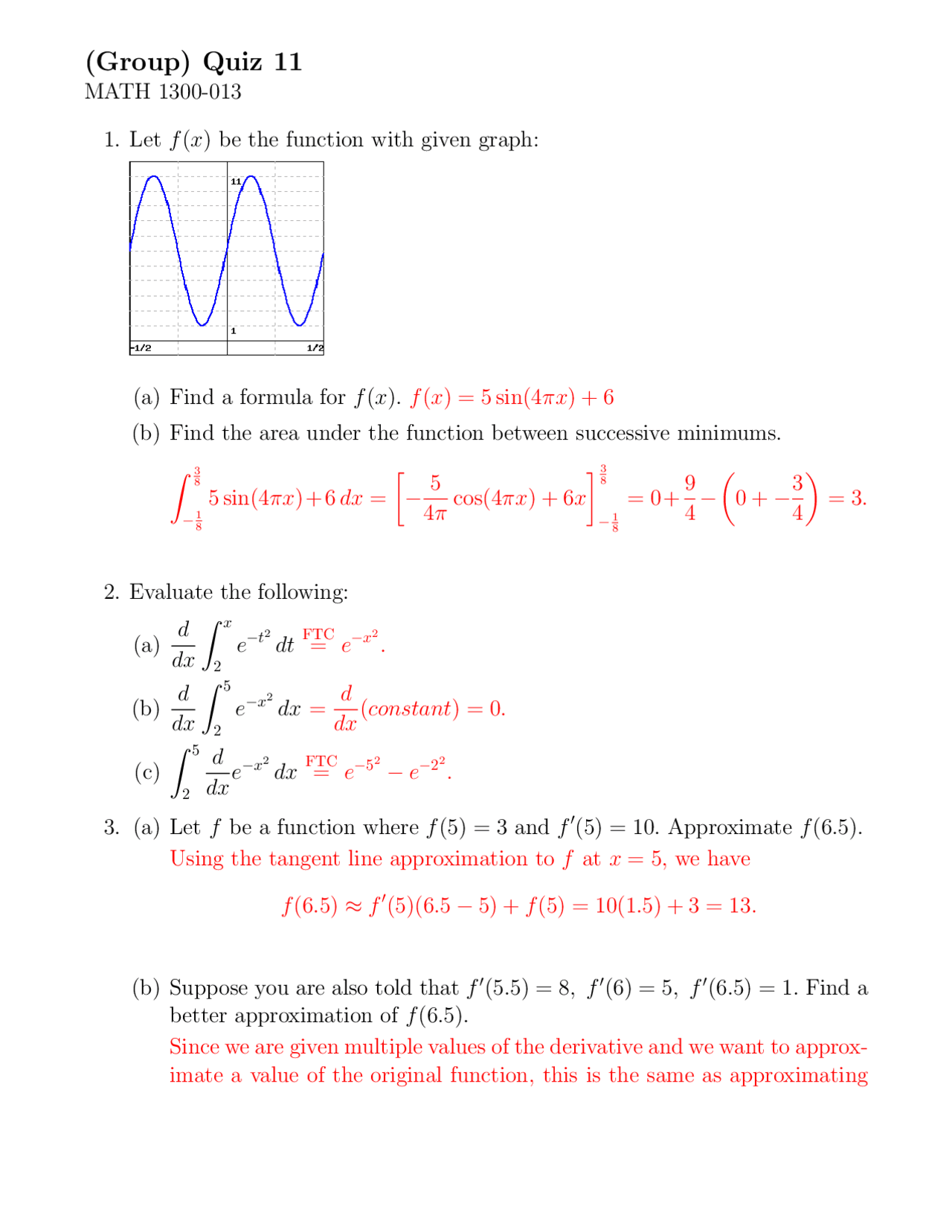 4 Solved Problems On Evaluate The Integrals Quiz 11 Math 1300 Docsity