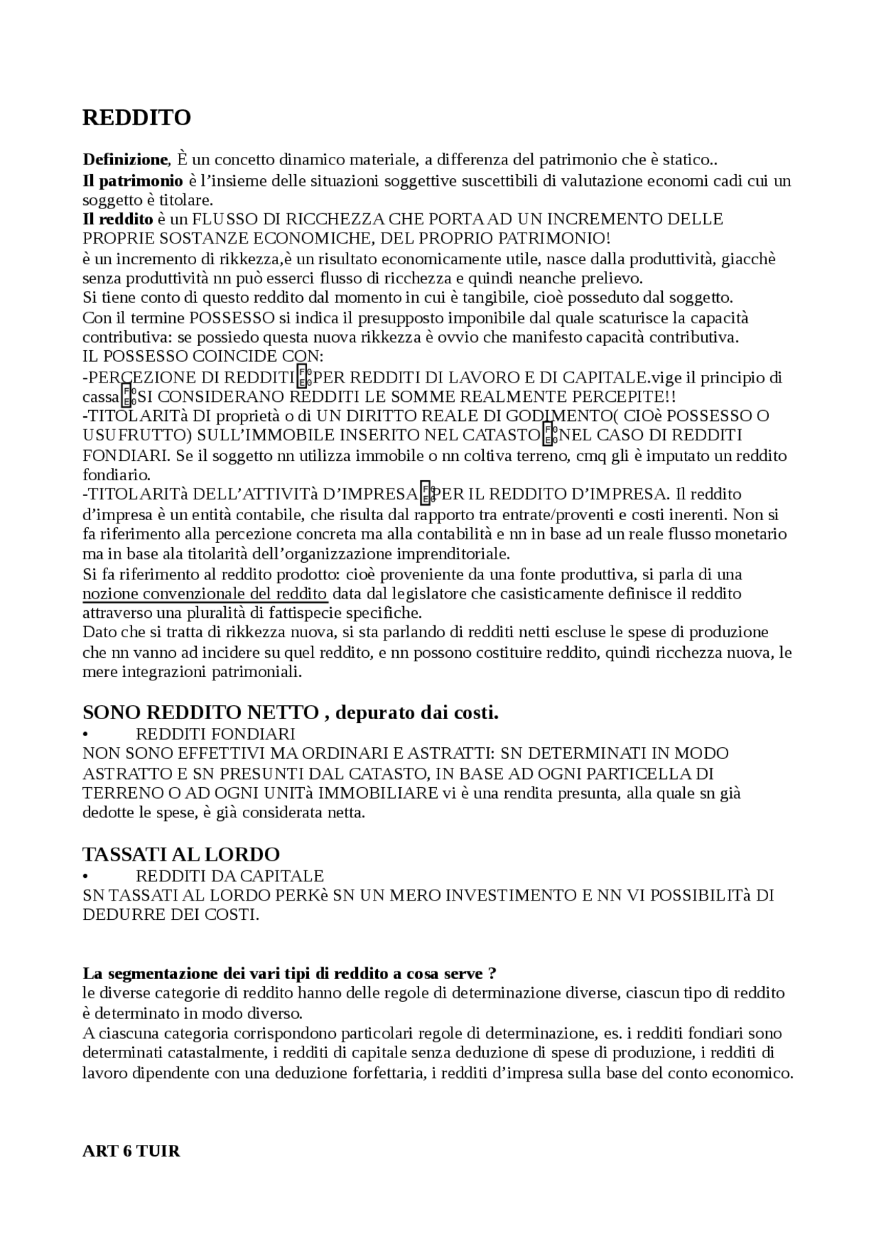 Le Categorie Reddituali Diritto Tributario I Docsity