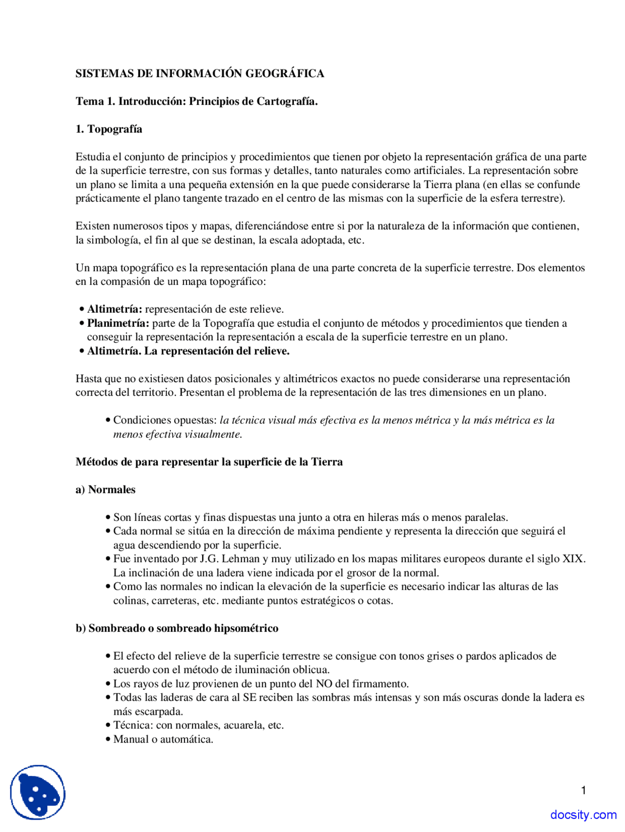 Sistemas De Información Geográfica Apuntes Topografía Docsity