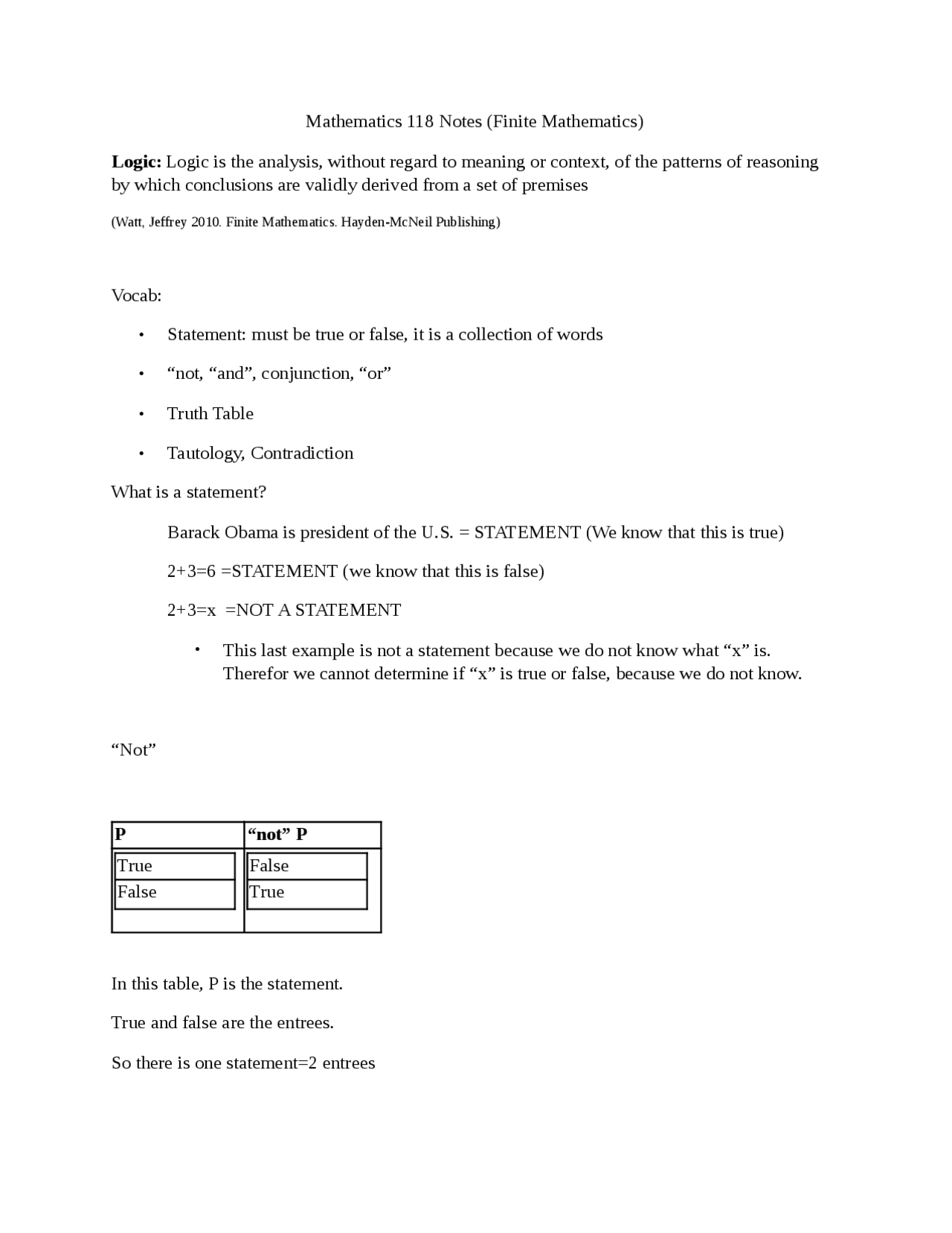 Mathematics 118 Notes - Docsity