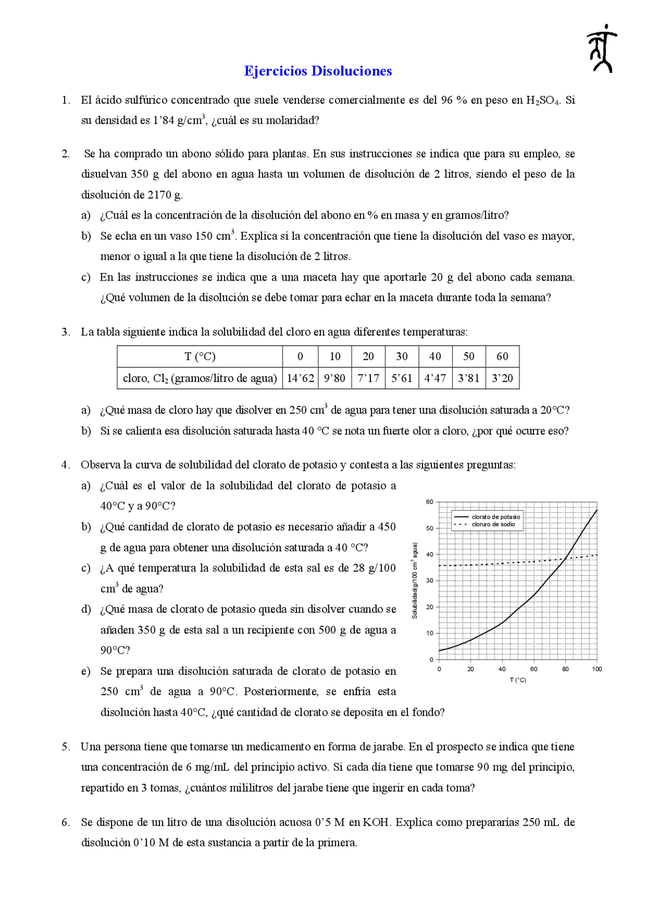 Disoluciones Ejercicios Química Parte 6 Docsity
