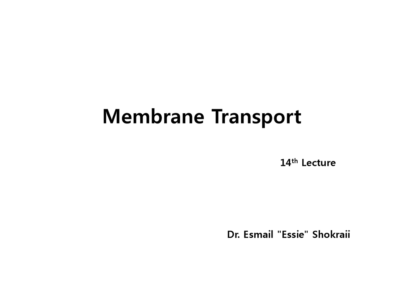 Membrane Transport - Cell and Molecular Biology | BIOL 2104 - Docsity