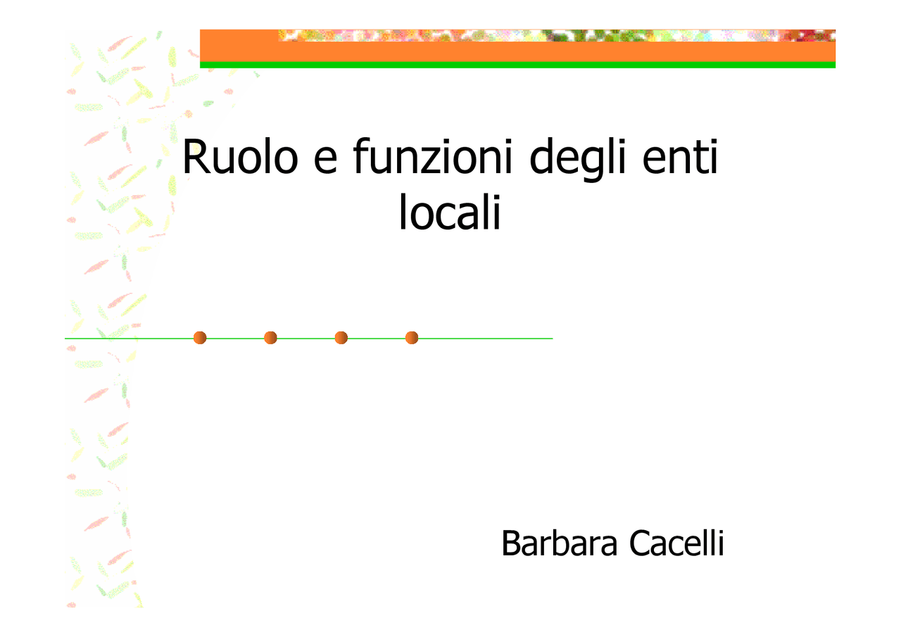 Diritto Degli Enti Locali Slides Diritto Pubblico Slide Di