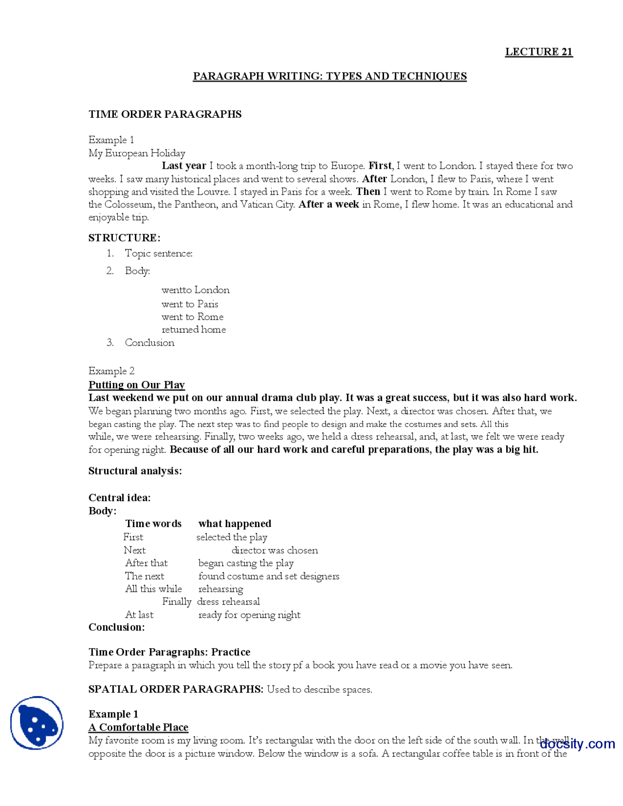 Paragraph Writing 2 Journalistic Writing Lecture Handout Docsity