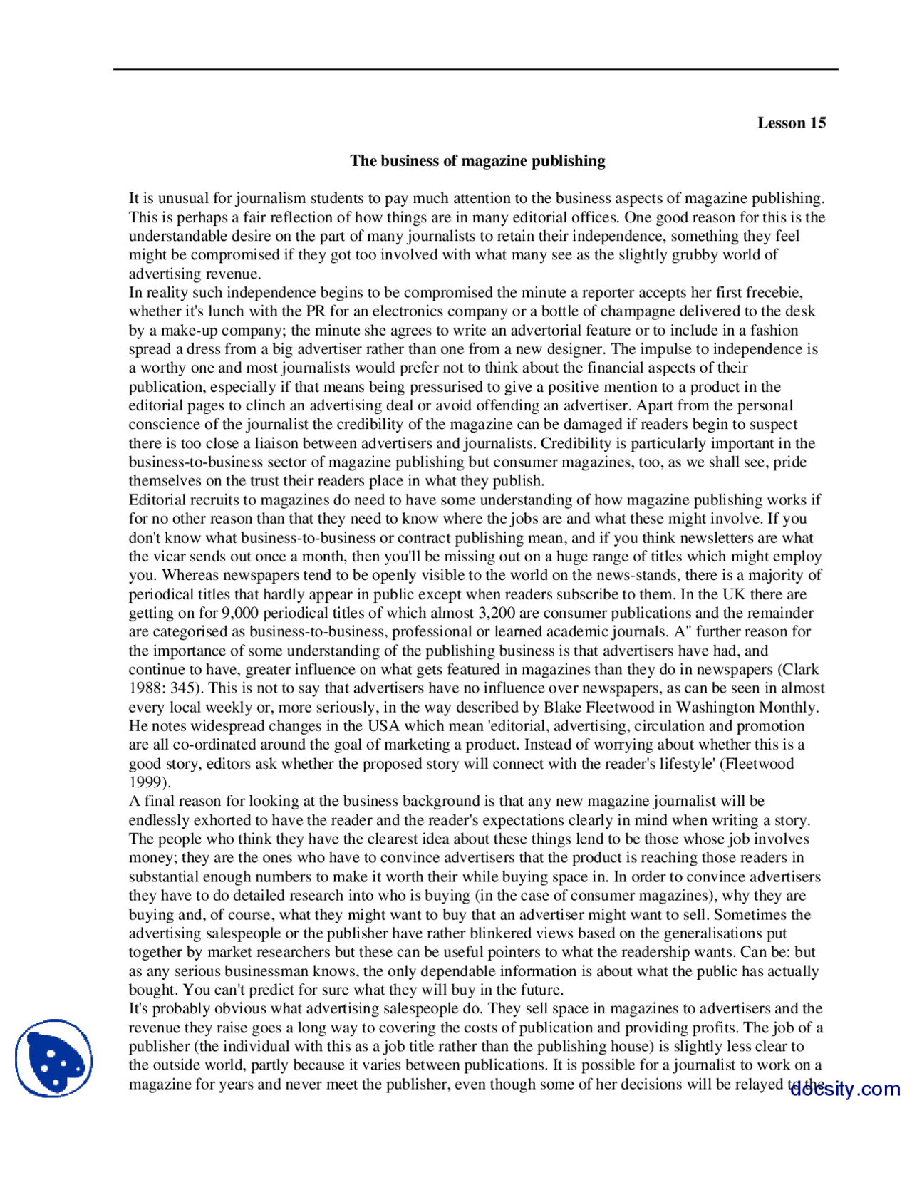 The Business of Magazine Publishing-Magzine Journalism-Lecture Handout ...