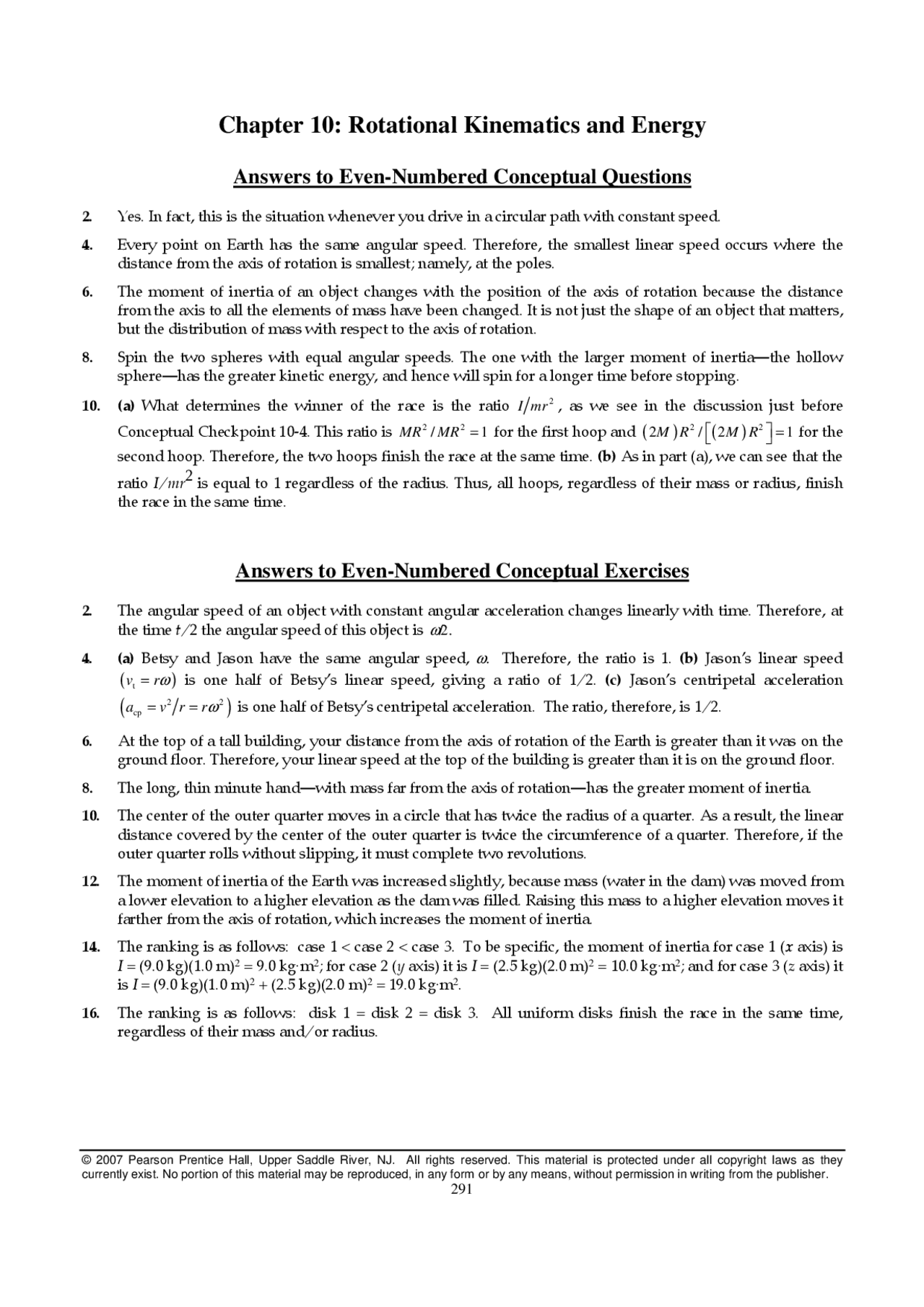Notes On Rotational Kinematics And Energy Phys 1111 Docsity