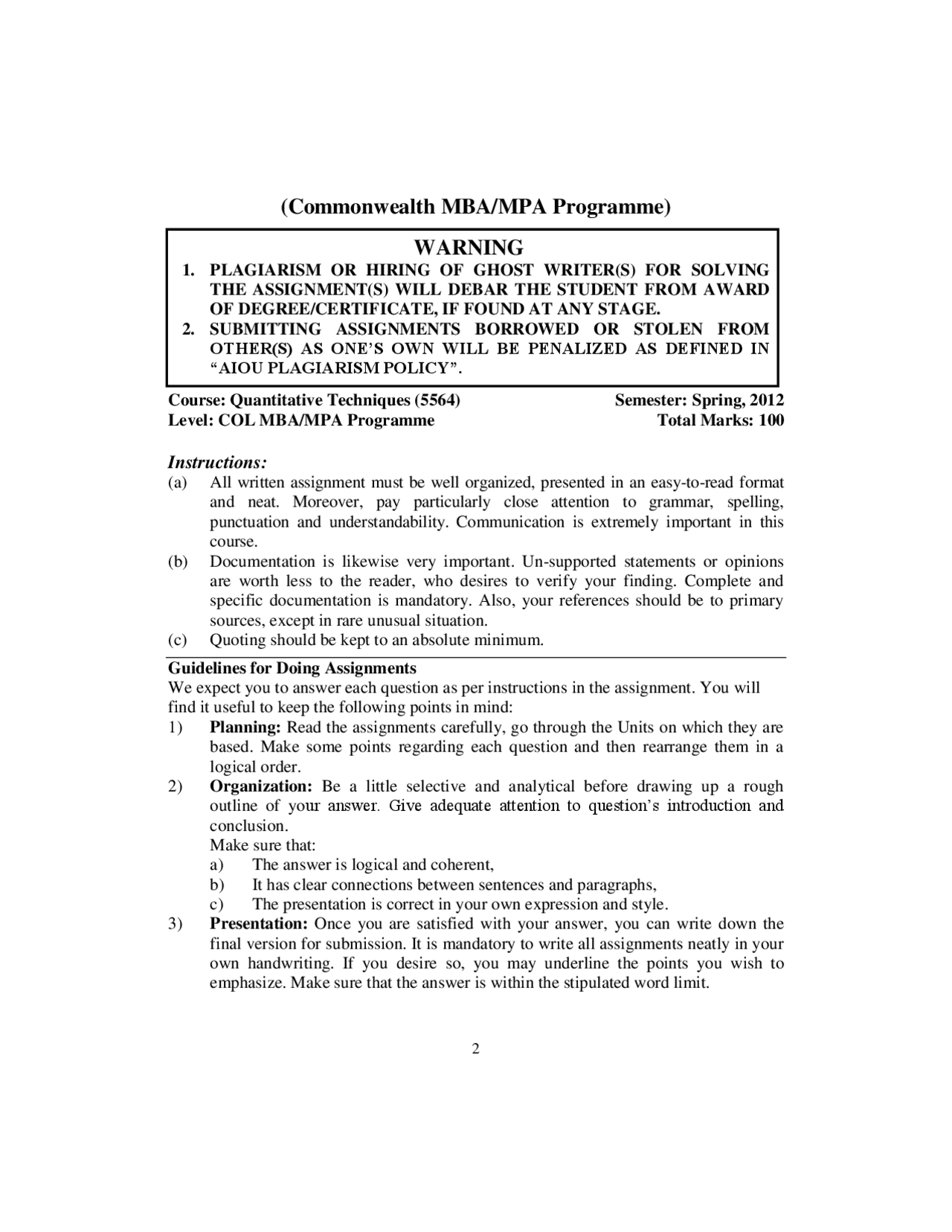 Gauss Jordan Elimination, Cramer's Rule-Quantitative Techniques-Assignment | Exercises ...